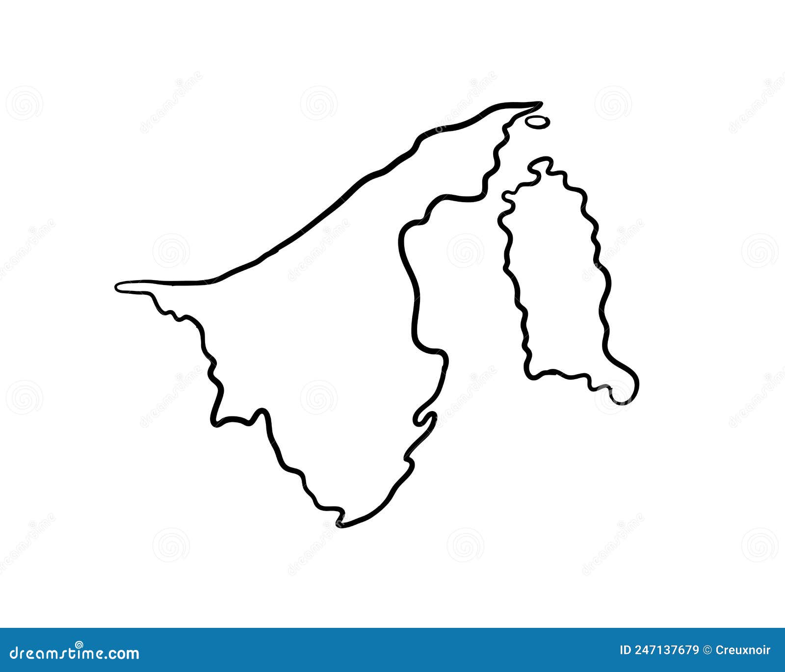 Brunei - Hand-Drawn Map Lllustration Stock Illustration - Illustration ...