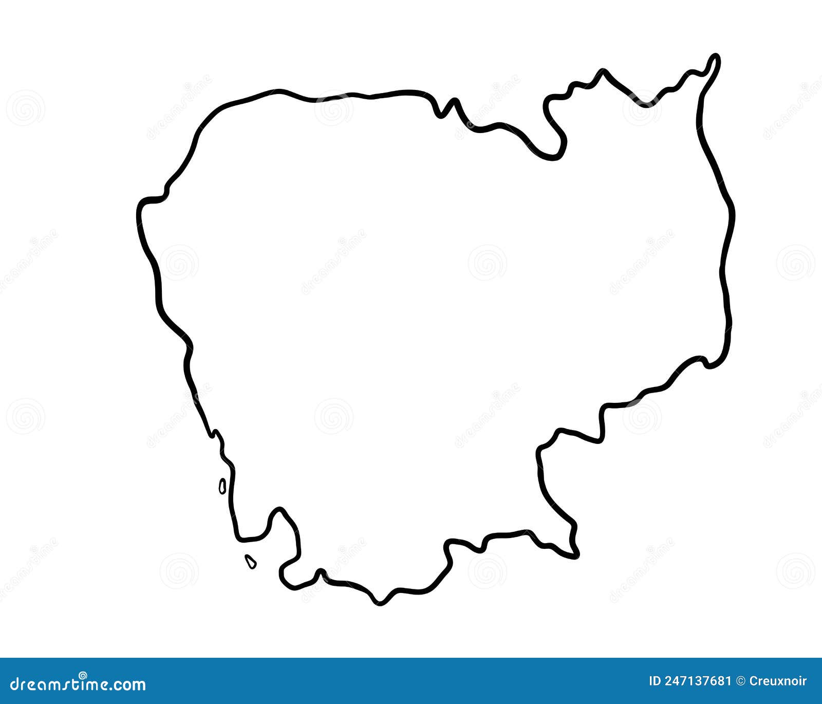 Cambodia - Hand-Drawn Map Lllustration Stock Illustration ...