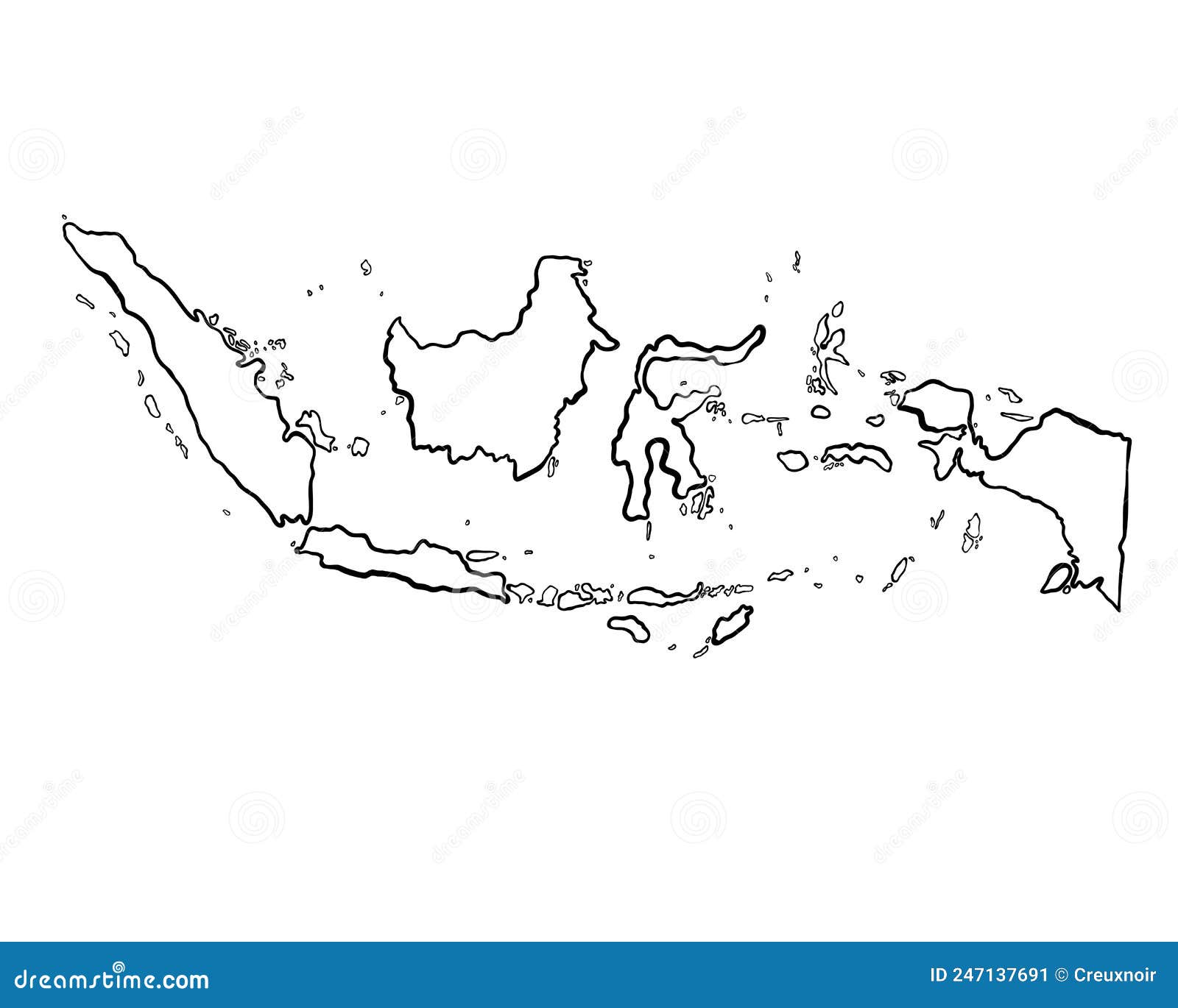 Indonesia - Hand-Drawn Map Lllustration Stock Illustration ...