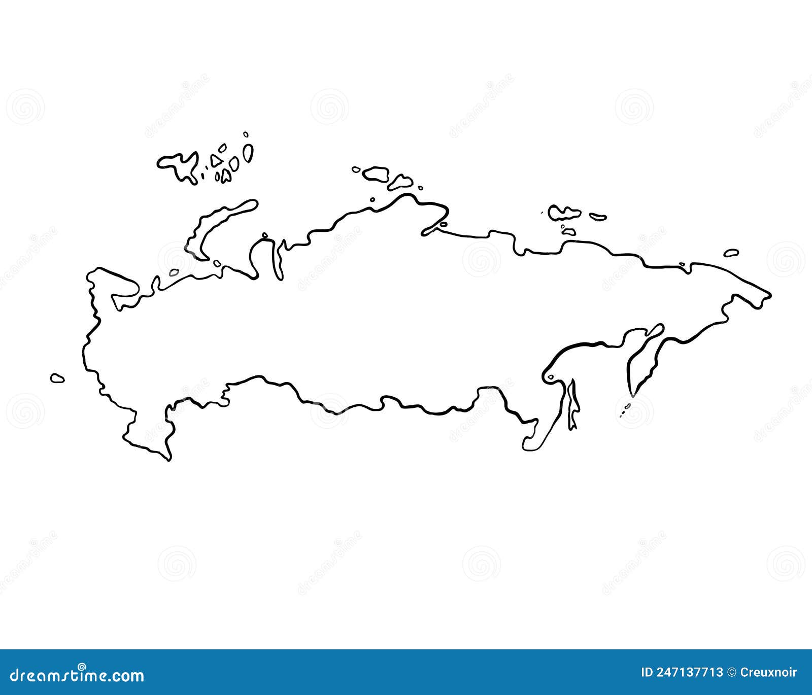 Russia - Hand-Drawn Map Lllustration Stock Illustration - Illustration ...