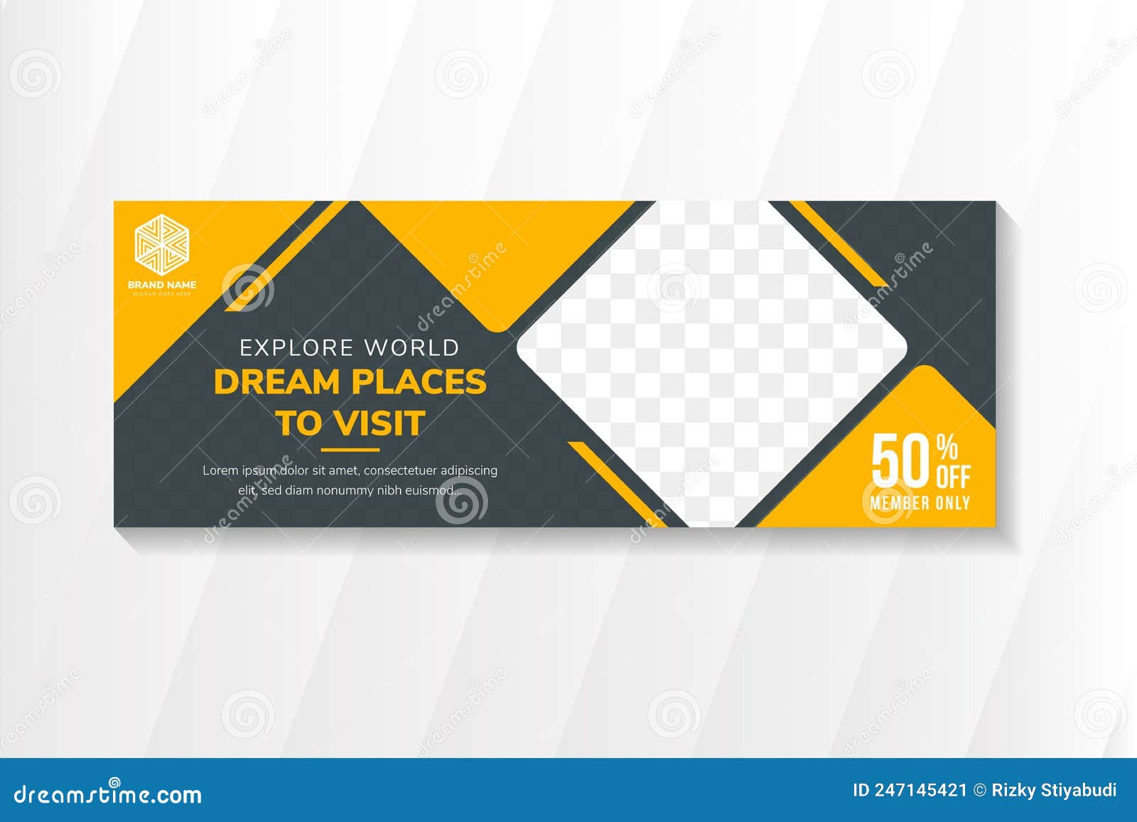 Banner Template Design for Explore World Dream Places To Visit Stock ...