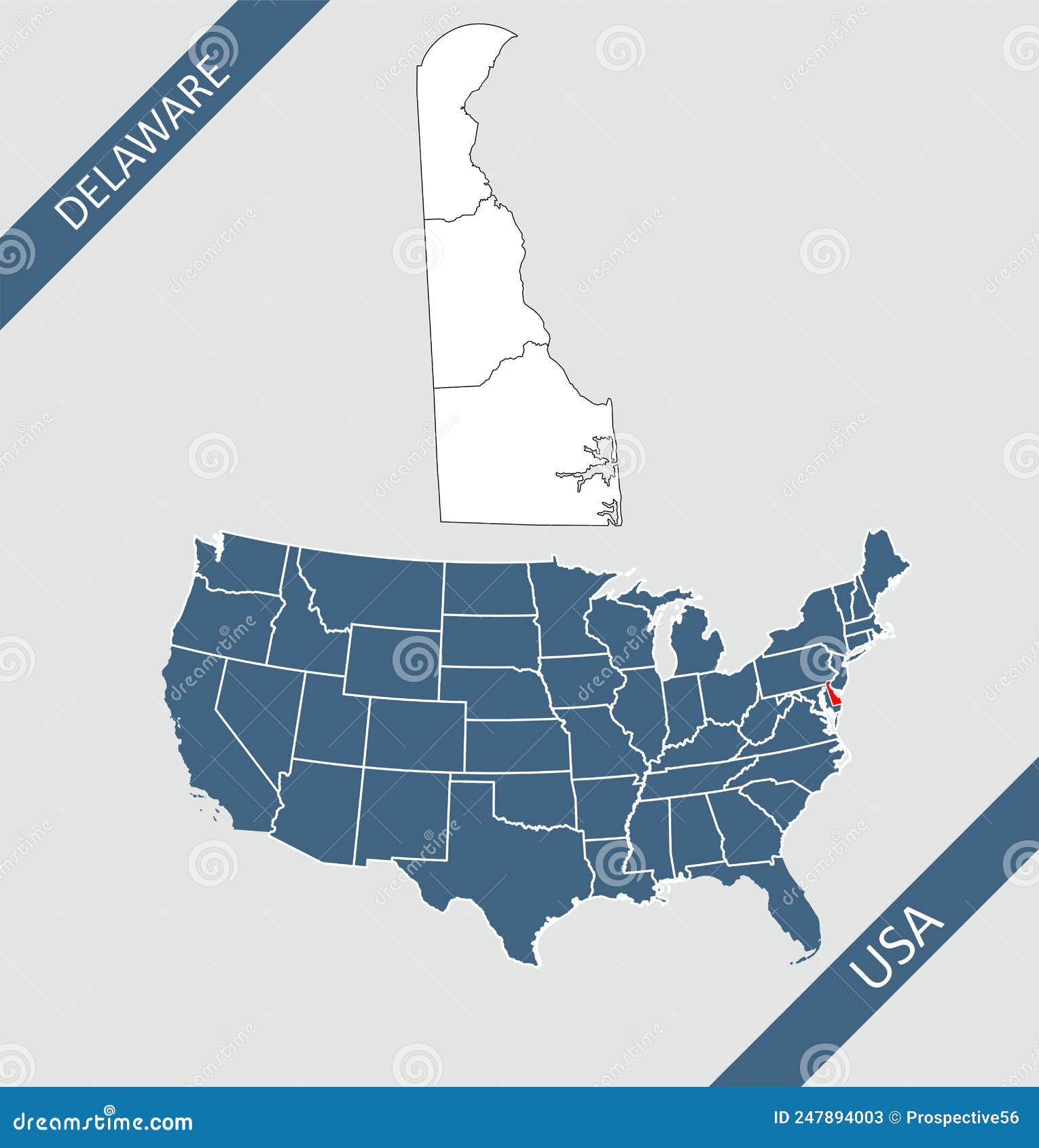 Delaware Map By Counties Cartoon Vector | CartoonDealer.com #9991105