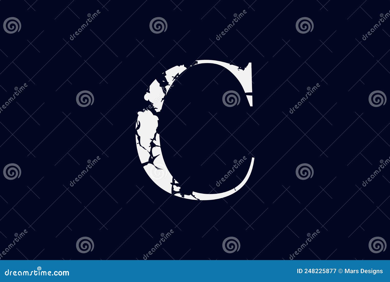 C Letter Horror Effect Alphabet Sign. Alphabet Vector Illustrator Stock ...