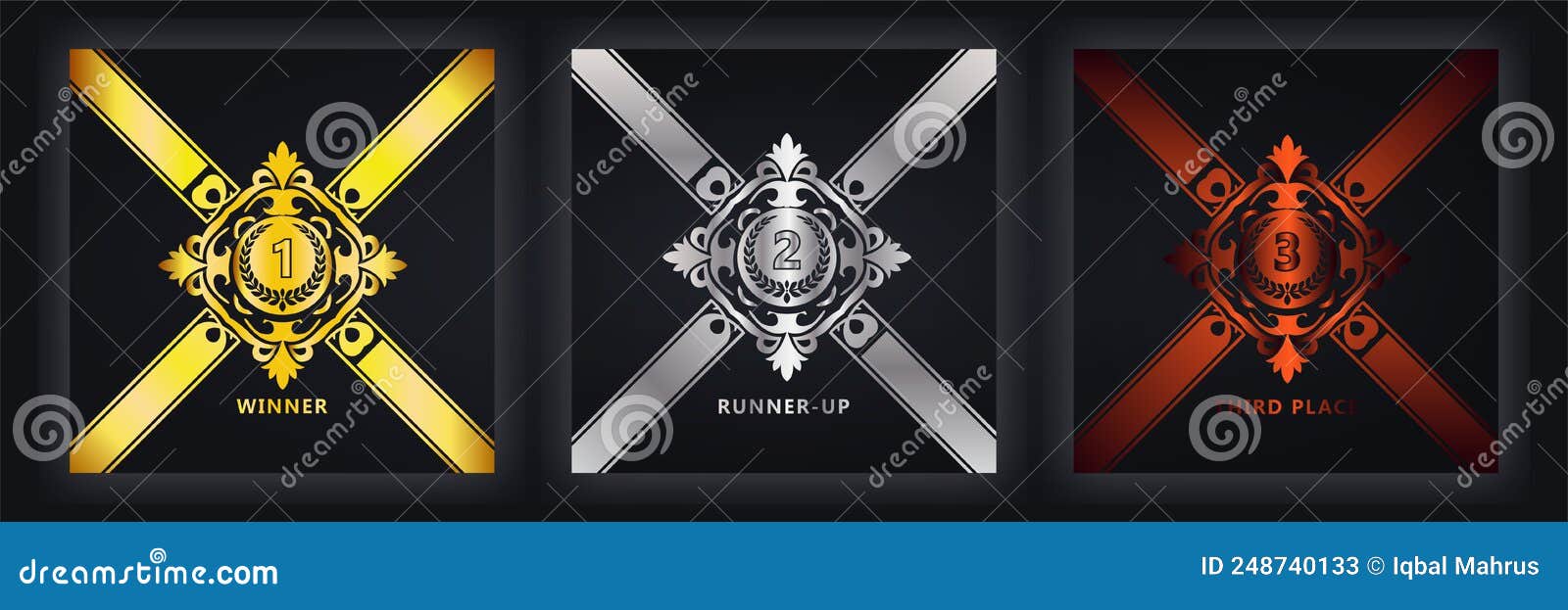 Ribbons for Winner, Runner Up and Third Place in Different Colours ...