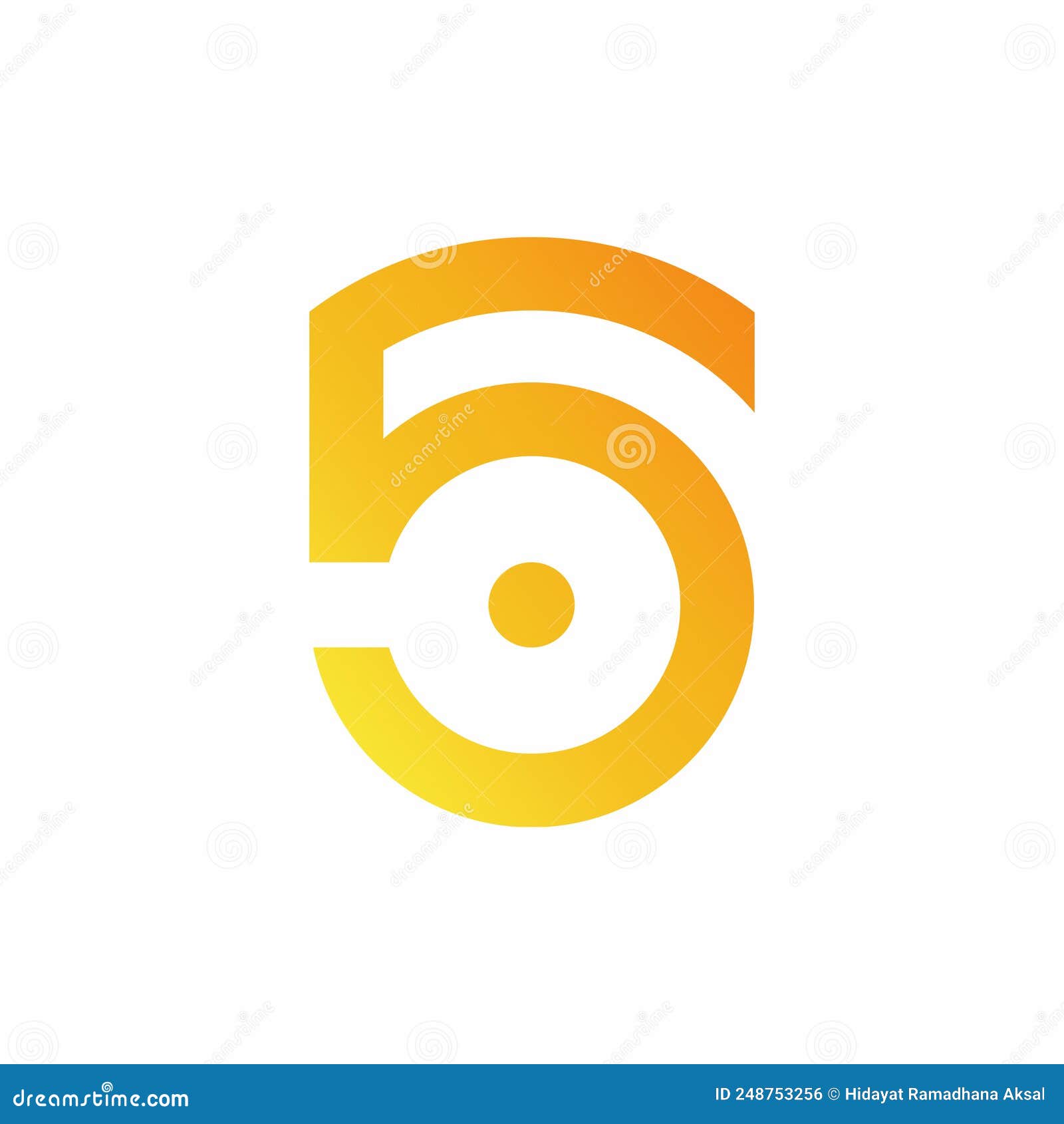 Number Concept Logo 5 stock vector. Illustration of abstract - 248753256