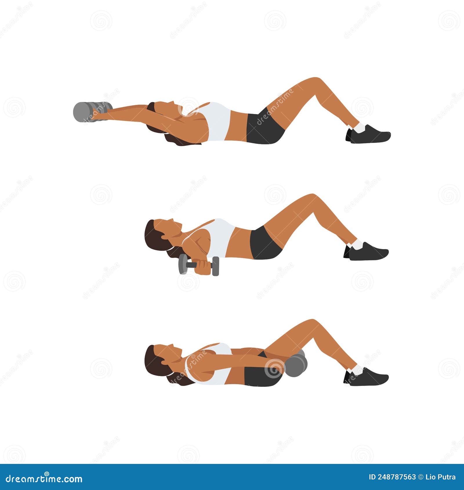 Woman Doing Around the World Exercise. Stock Illustration ...
