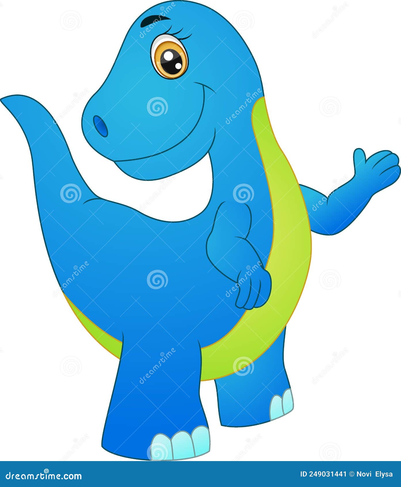 Cute Blue Dinosaur Cartoon Posing Stock Vector - Illustration of child ...