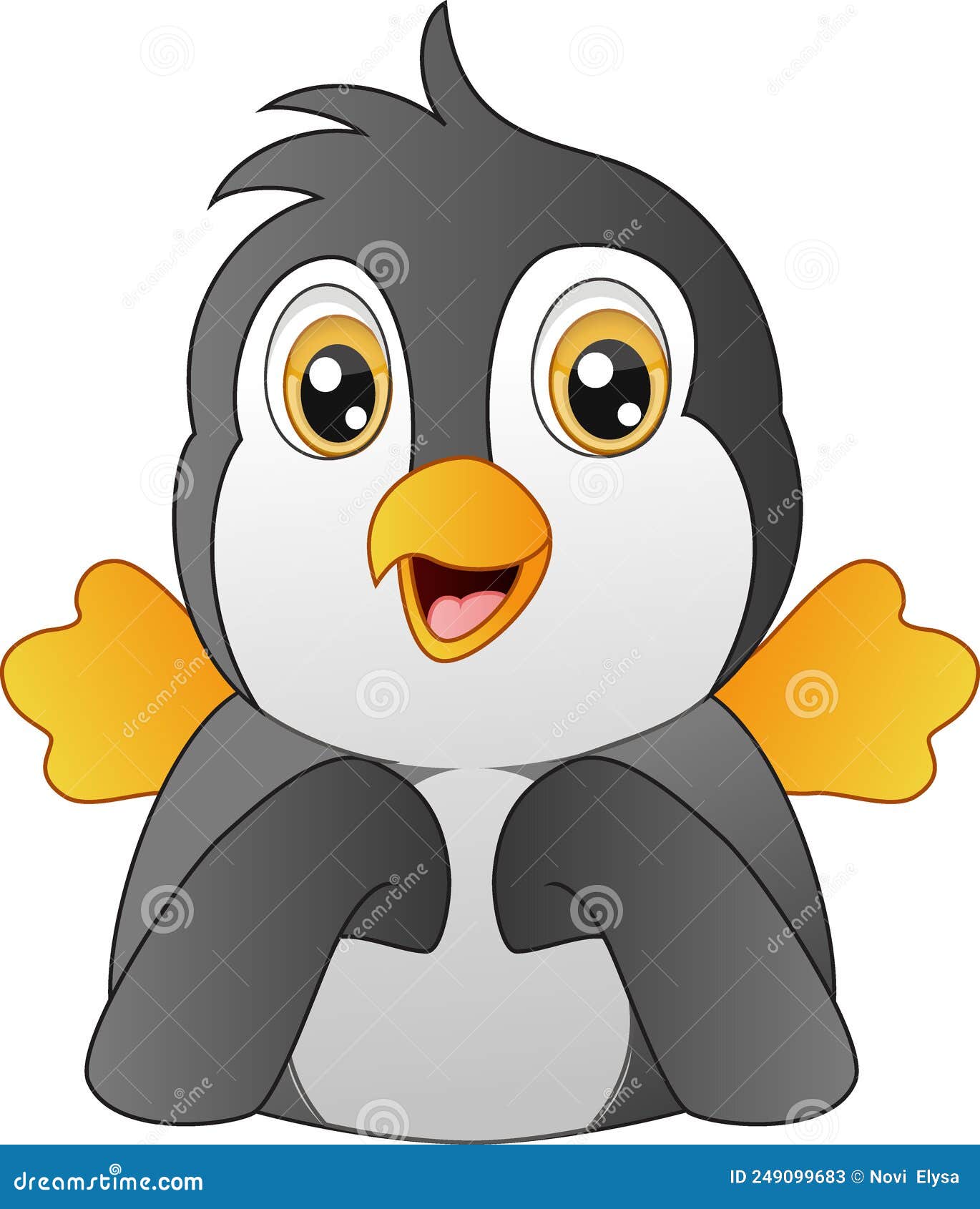 Cute Baby Penguin Laying Down Stock Vector - Illustration of holiday ...
