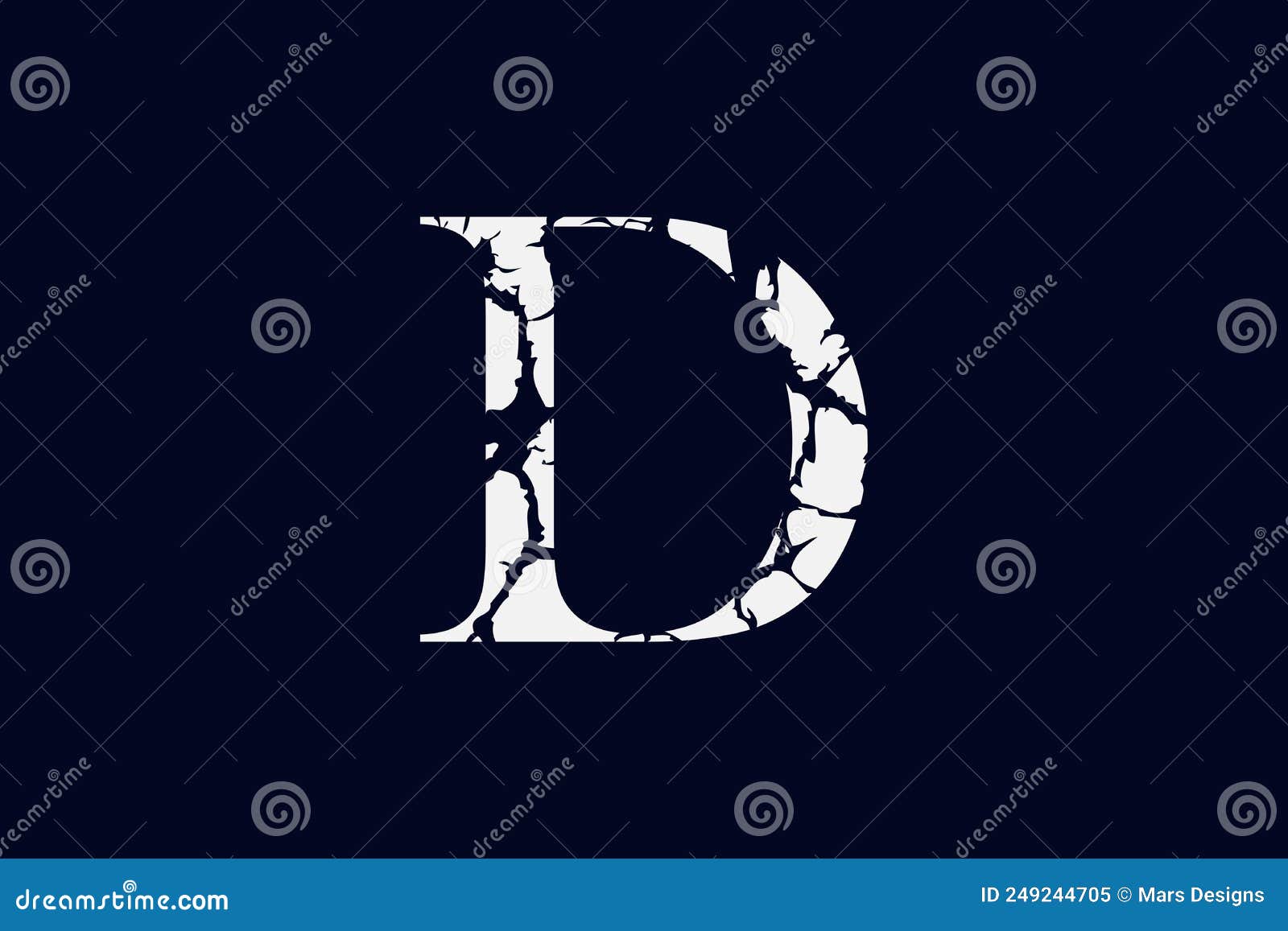 Horror Effect D Letter Sign. Alphabet Vector Illustrator Stock Vector ...