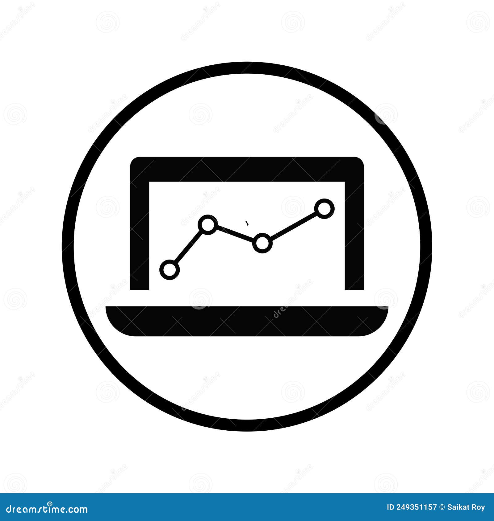 Analytics, Graph, Computer, Monitoring, Report Icon. Black Vector ...