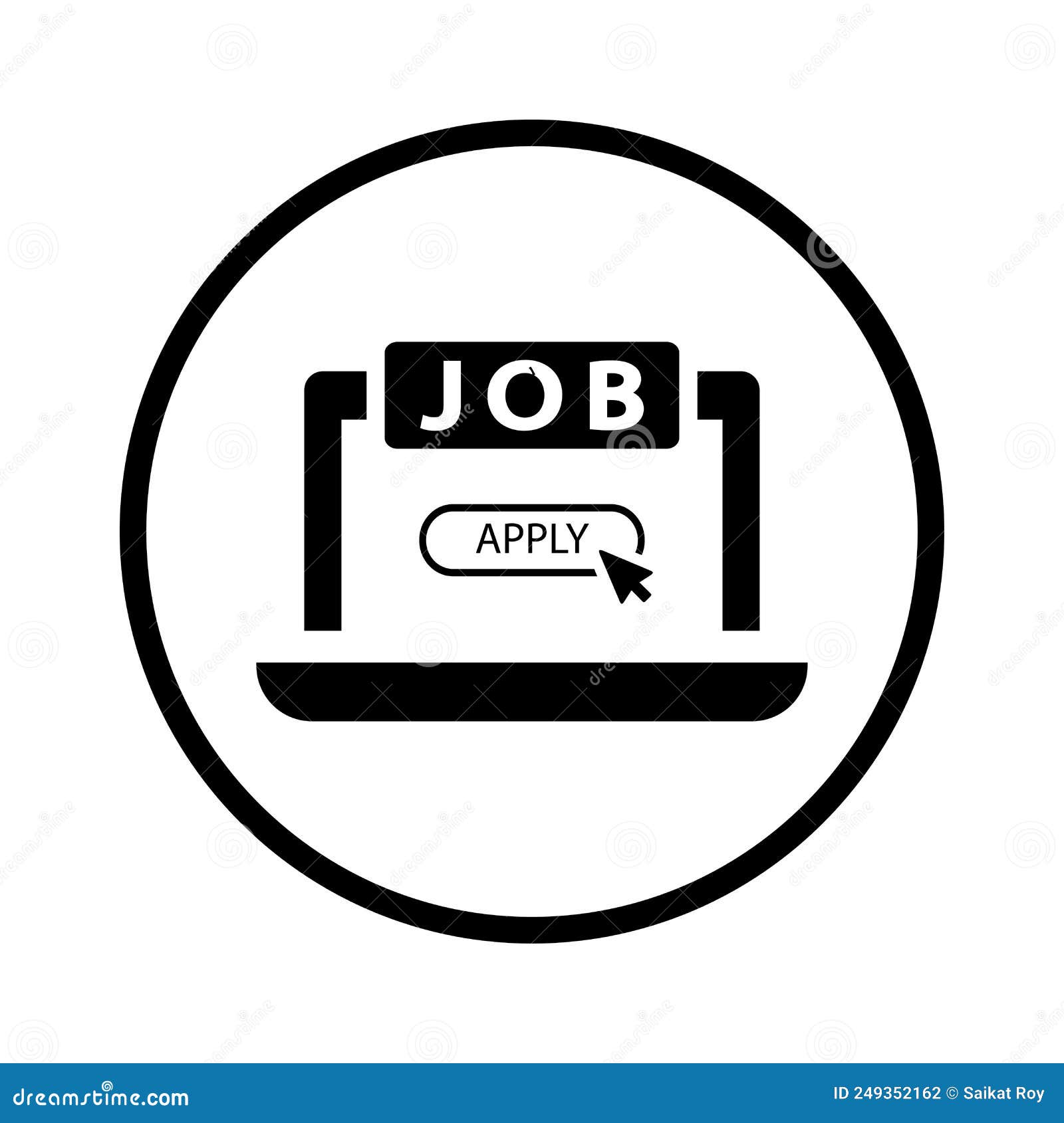 Apply, Job, Job Search, Online Job Icon. Black Vector. Stock Vector ...