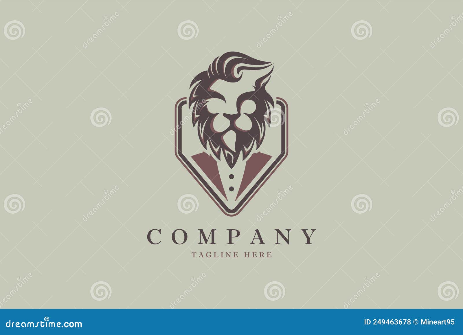 Lion Man Logo Classic Simple and Clean Stock Vector - Illustration of ...