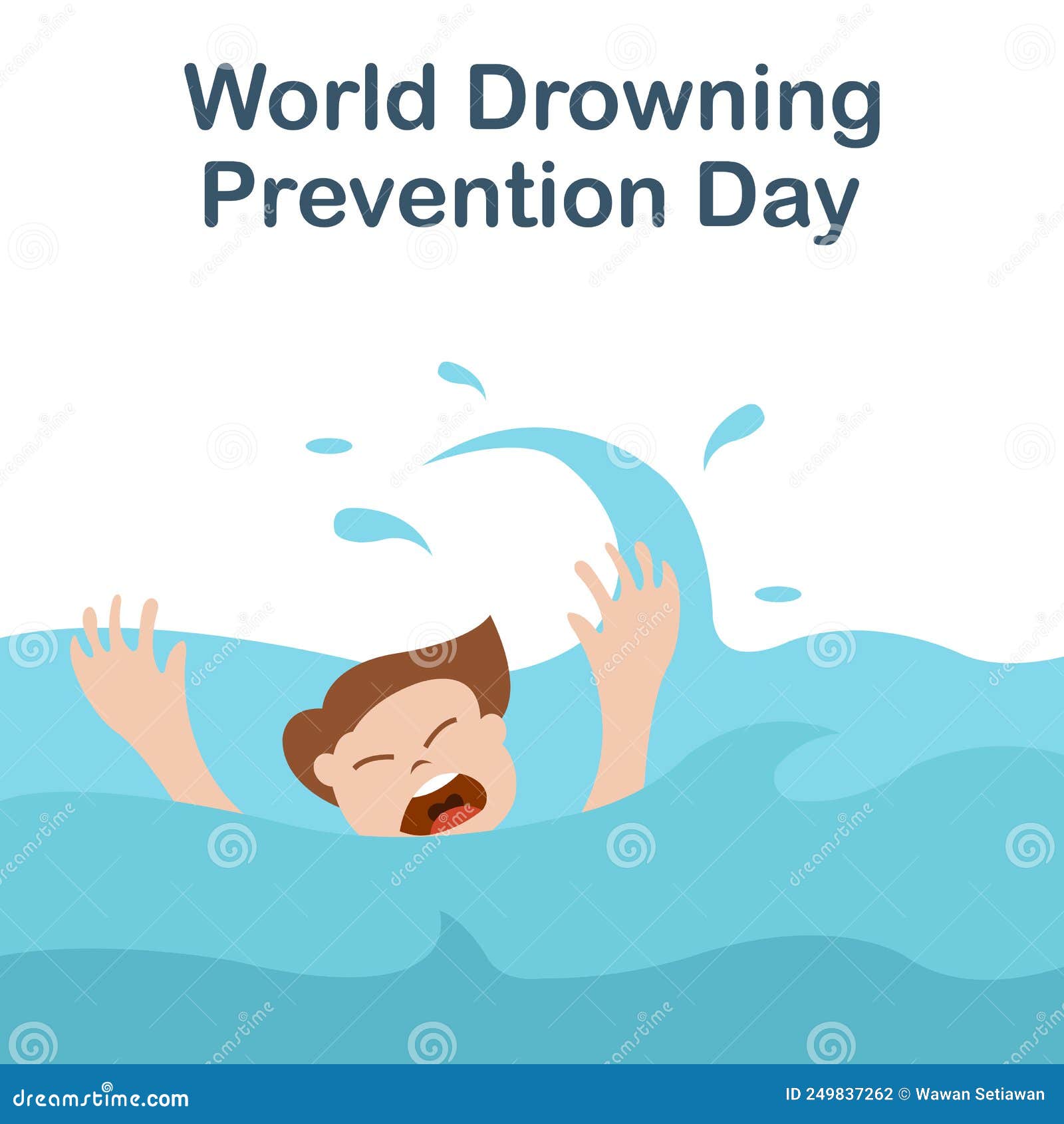 Illustration Vector Graphic of a Drowning Person Waving Stock Vector ...