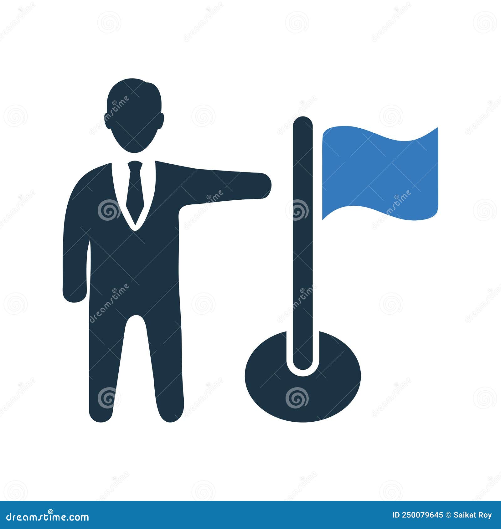 Achievement, Business, Milestone, Flag Icon. Simple Vector. Stock ...
