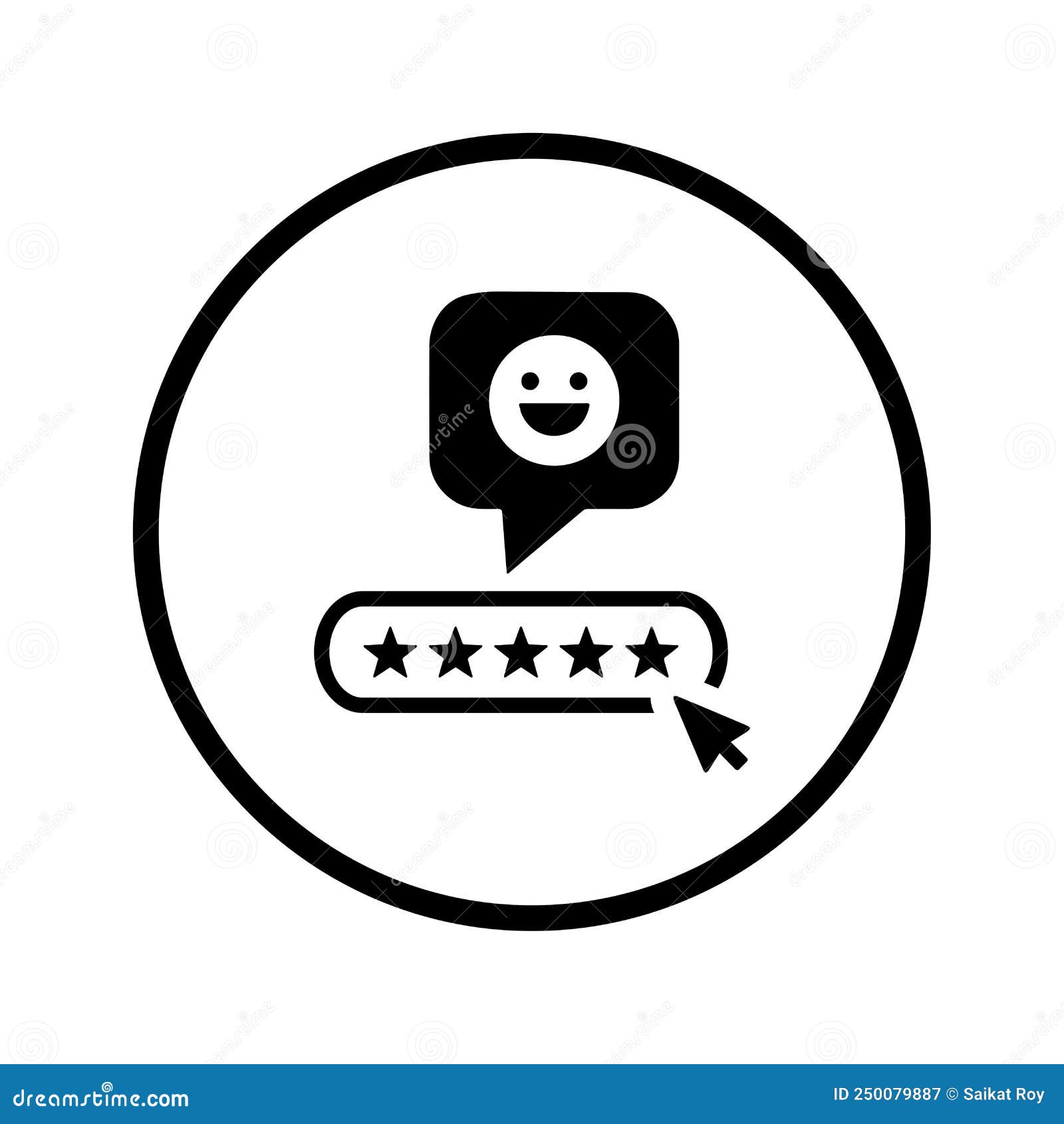 Excellent, Feedback, Positive Icon. Black Vector Illustration. Stock ...