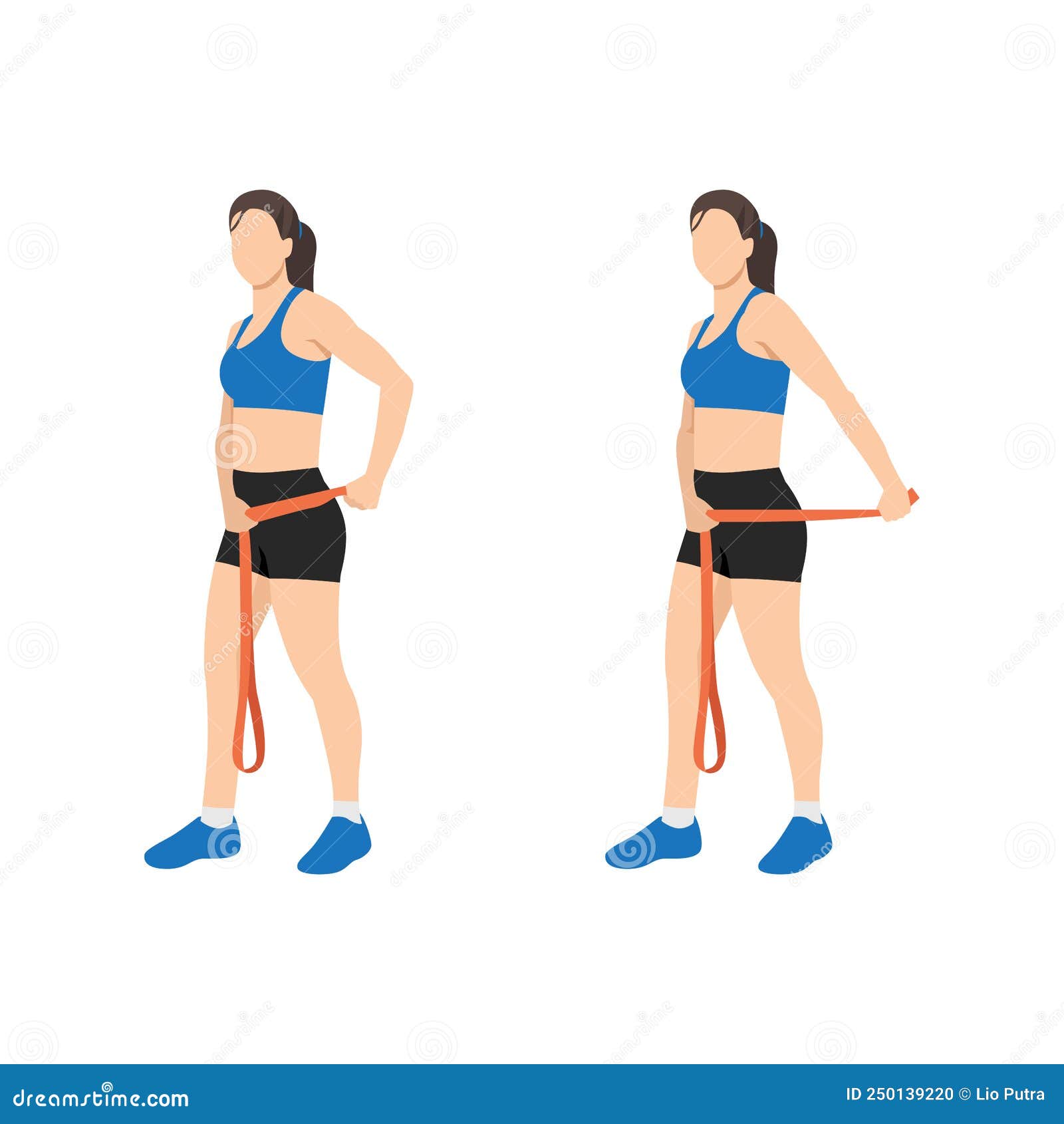 Man Doing Tricep Kickbacks Exercise. Flat Vector | CartoonDealer.com ...