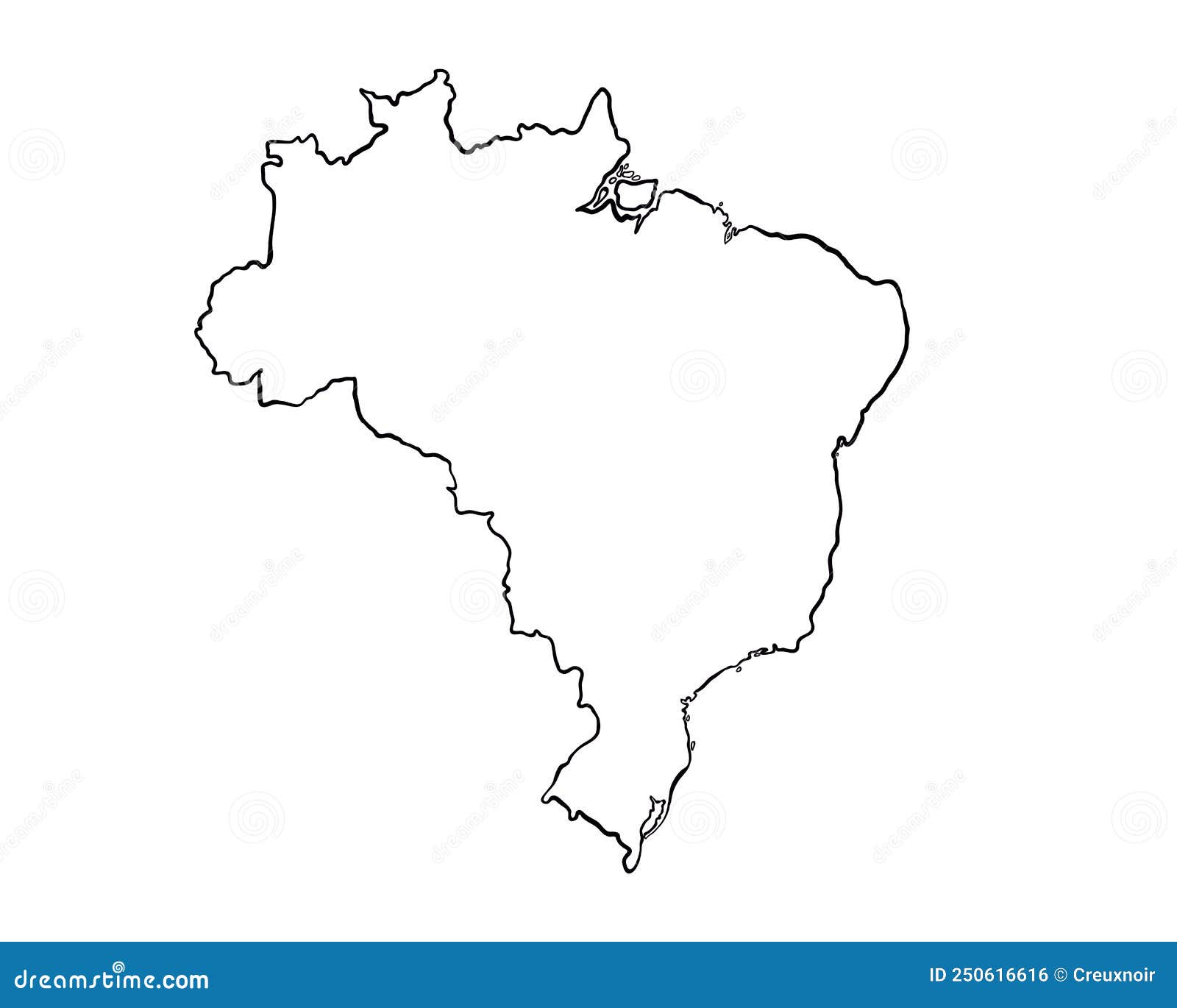 Brazil - Hand-Drawn Map Lllustration Stock Illustration - Illustration ...