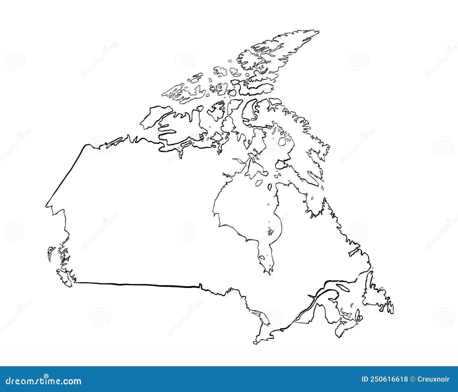 Canada - Hand-Drawn Map Lllustration Stock Illustration - Illustration ...