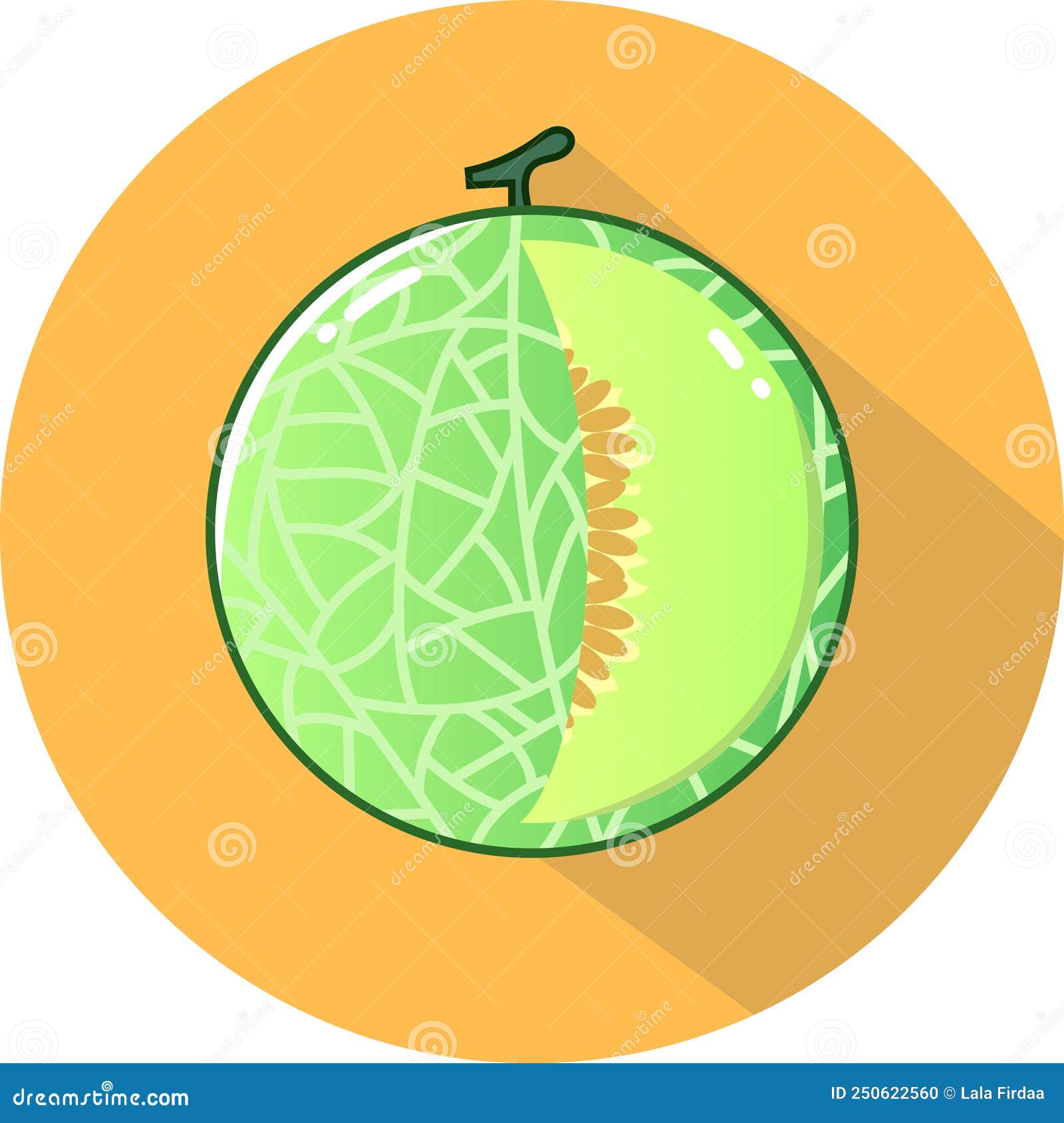 Melon Flat Vector Illustration, Tropical Fruit, Delicious and Juicy ...