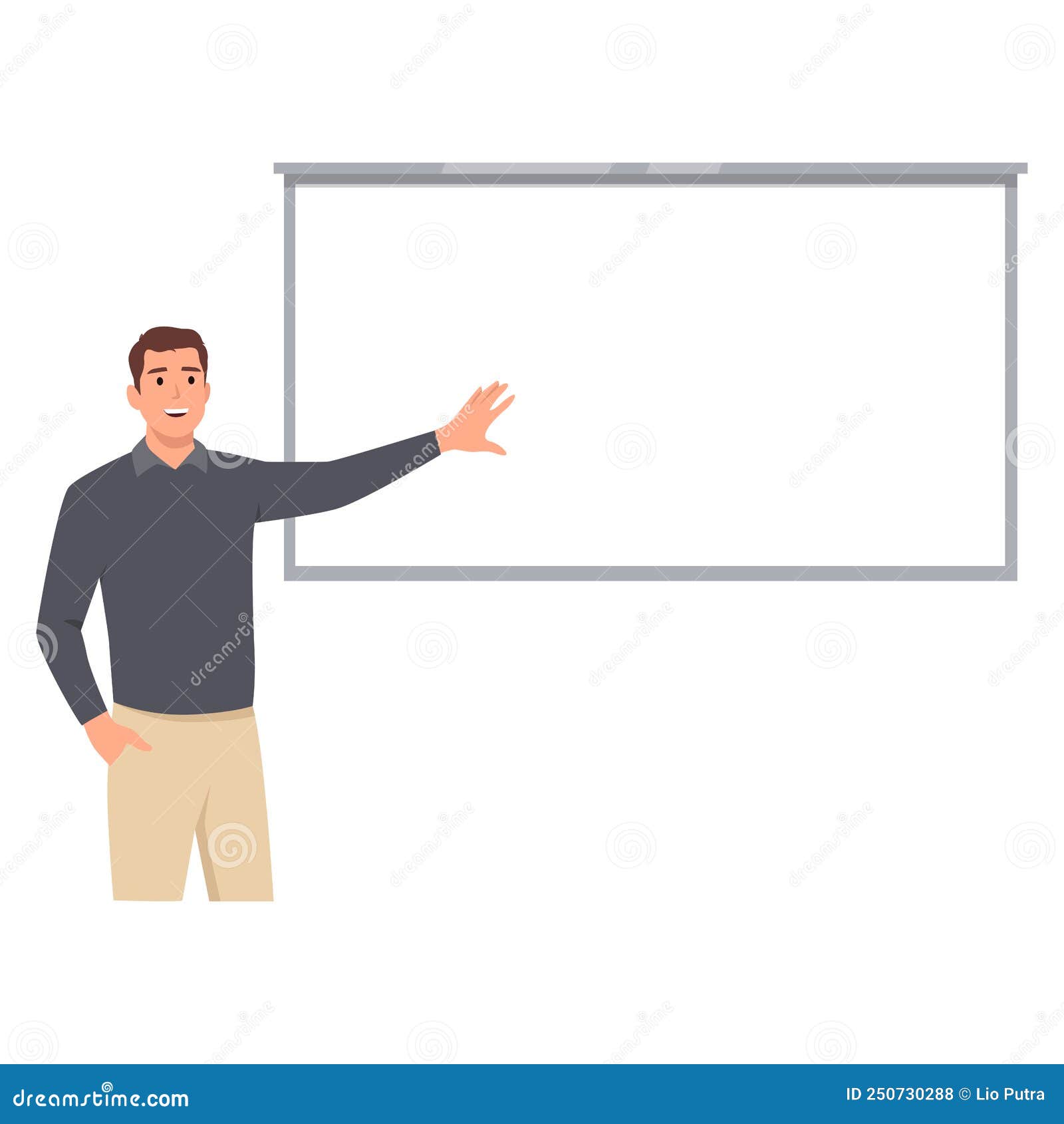 Young Man Explaining Material on School Lesson Near Blackboard ...