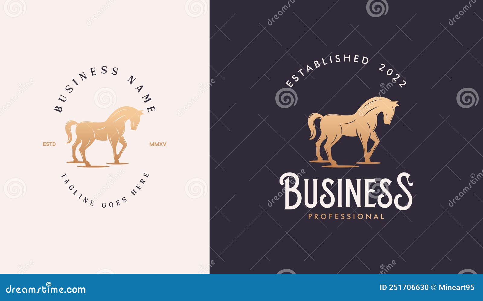 Classic Horse Logo Design Vector Stock Vector - Illustration of ...