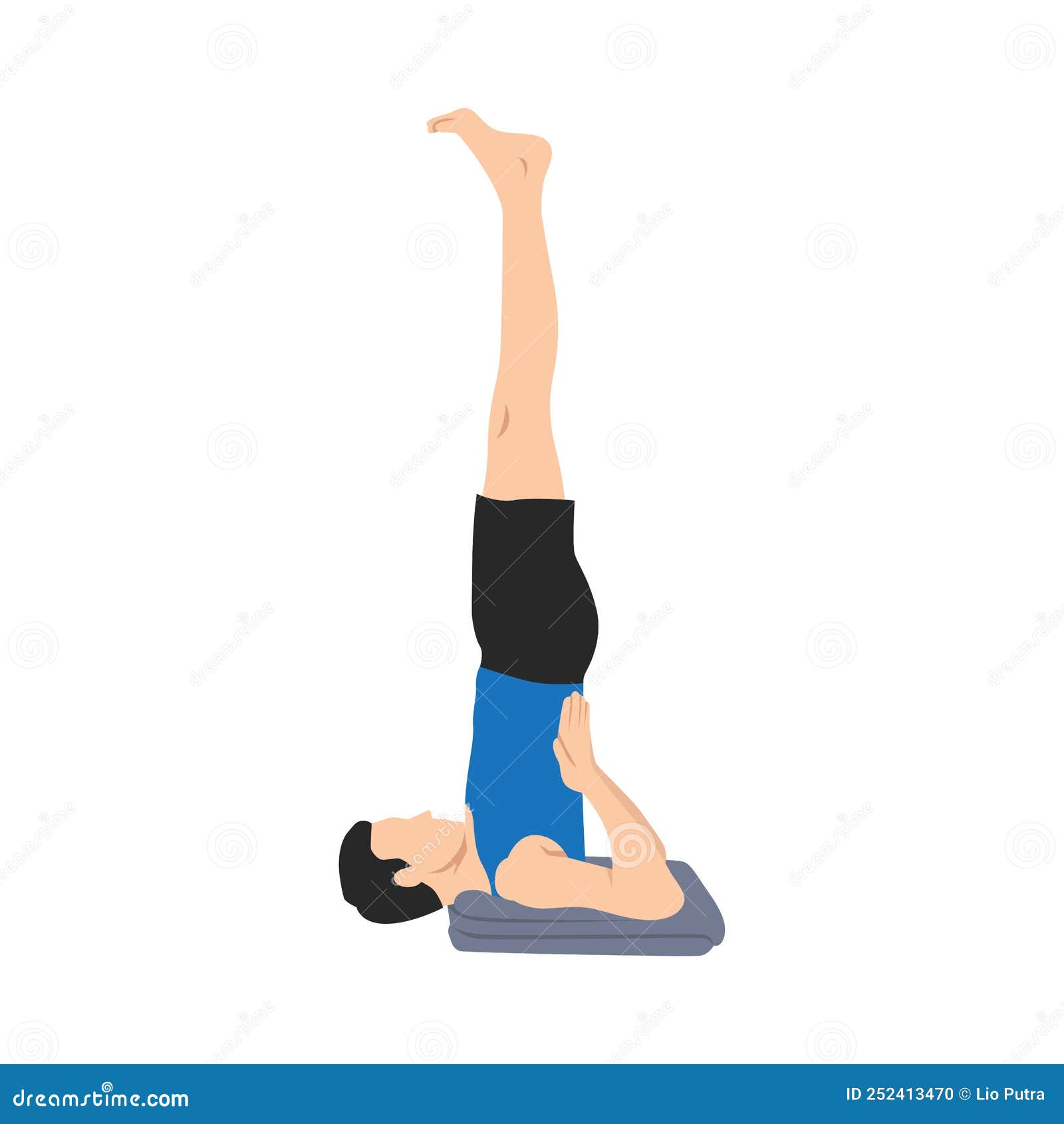Shoulder Stand, Yoga Pose. Woman Exercising In Sarvangasana Position ...