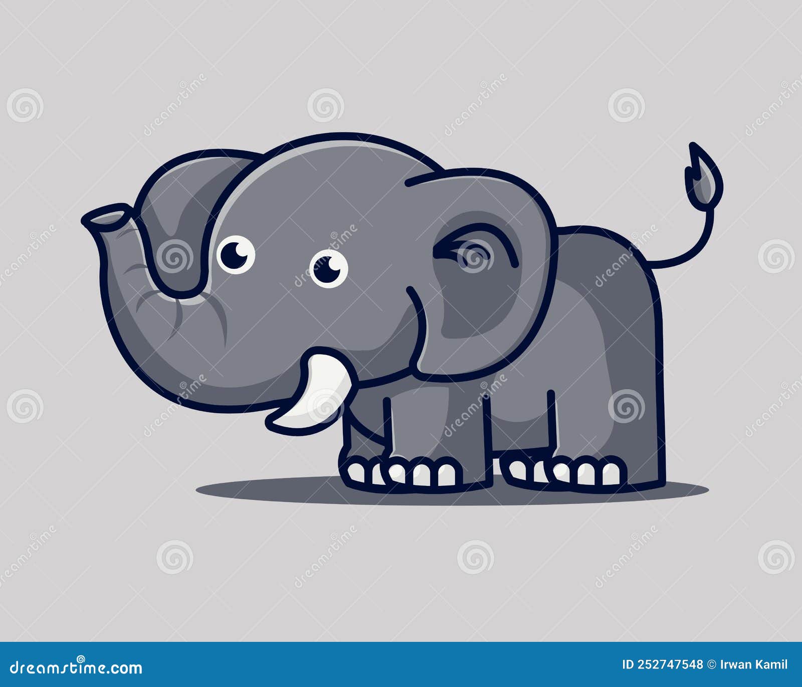 Elephant Standing Cartoon Vector Icon Illustration Stock Vector ...