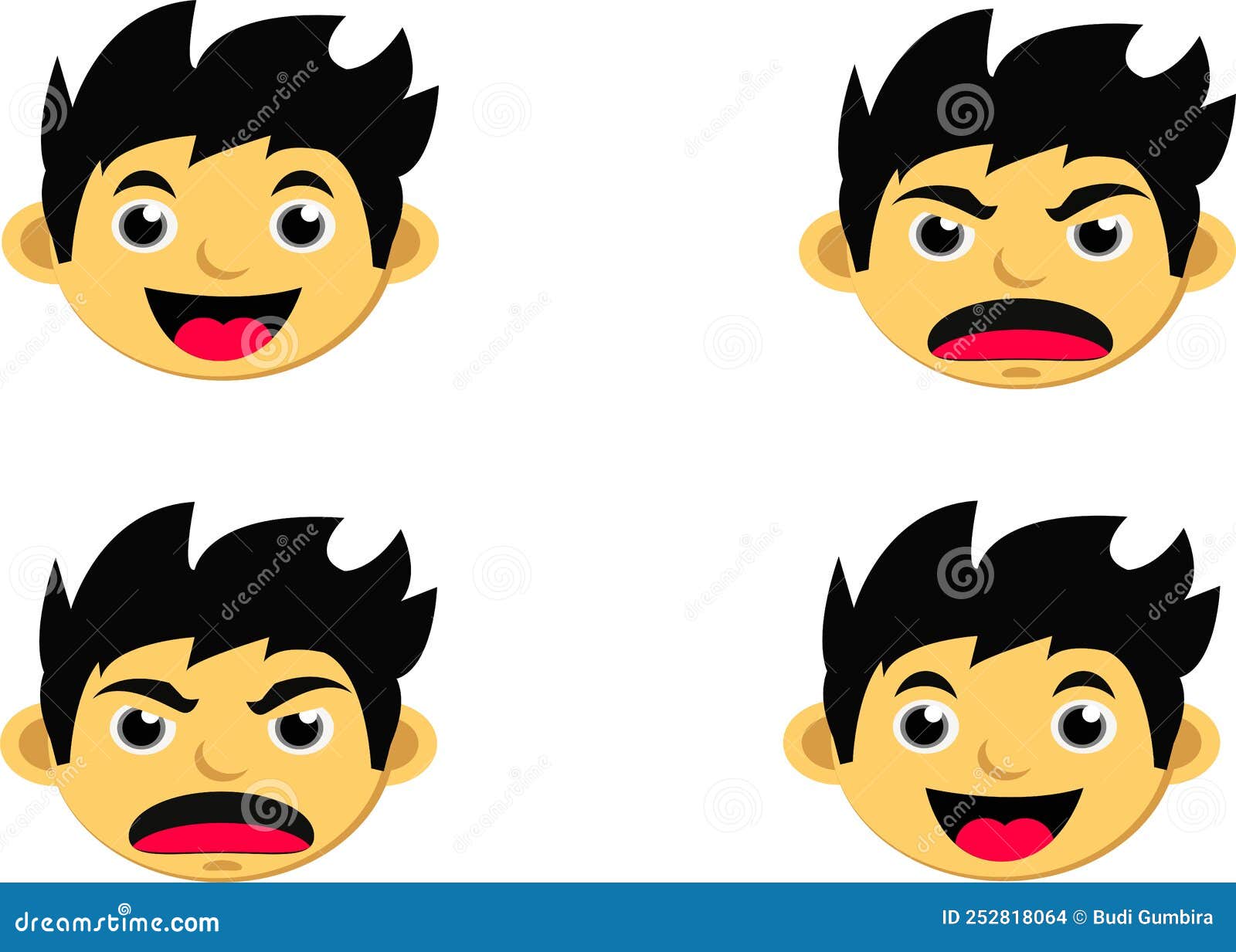 Emoticon Smile and Angry Vector Stock Vector - Illustration of emoticon ...