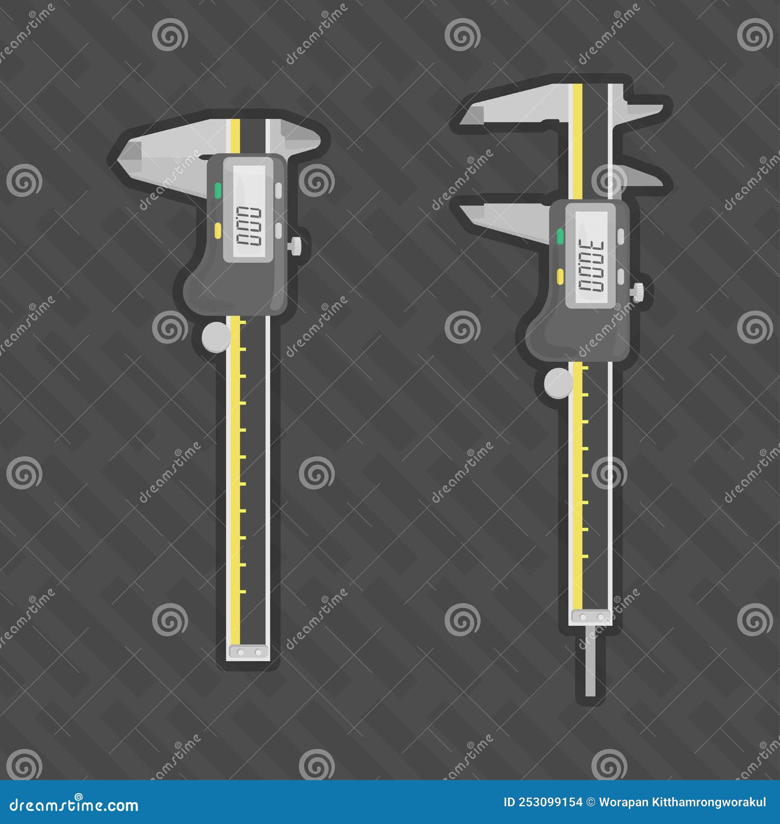 Digital Vernier Caliper Vector Illustration | CartoonDealer.com #35855724