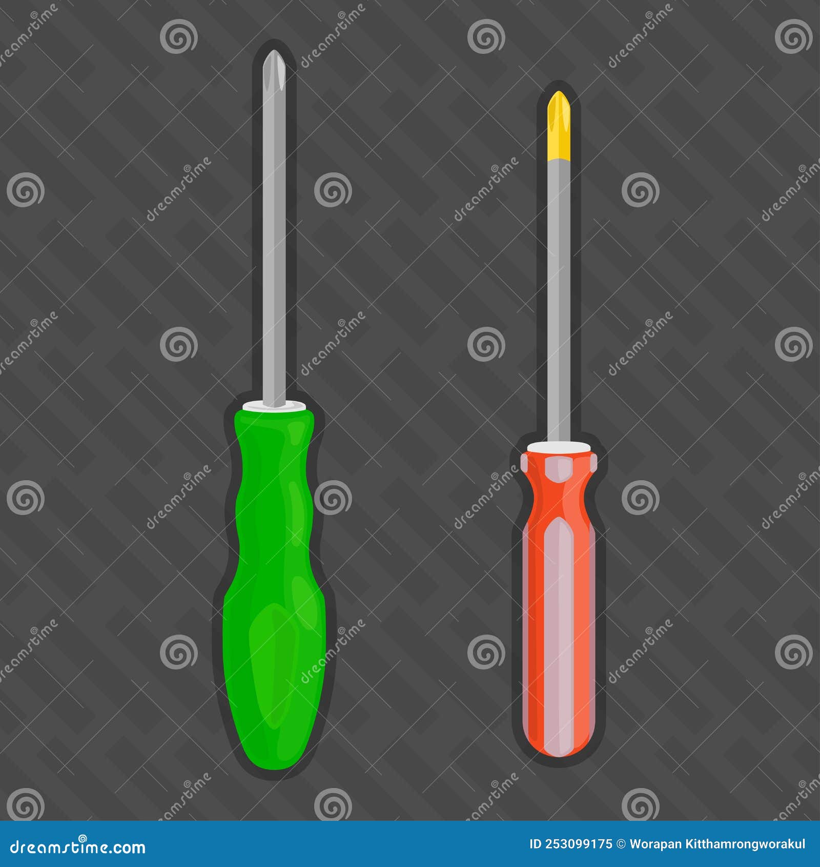Screwdriver Head Types. Vector Illustration | CartoonDealer.com #133647888