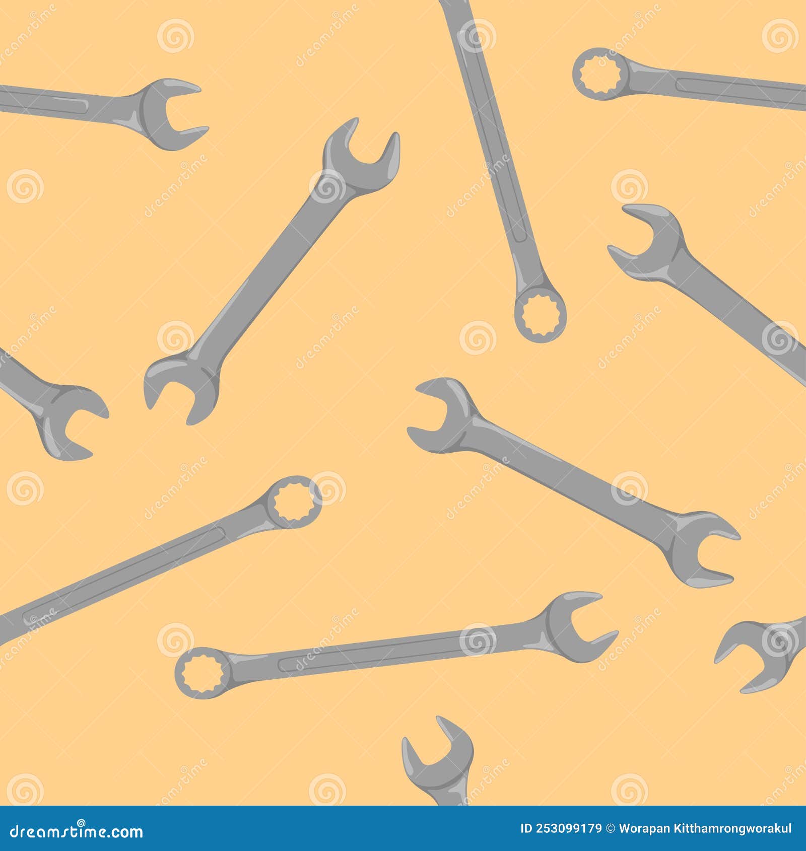 Wrench Seamless Pattern Gift Wrap Wallpaper Stock Vector - Illustration ...