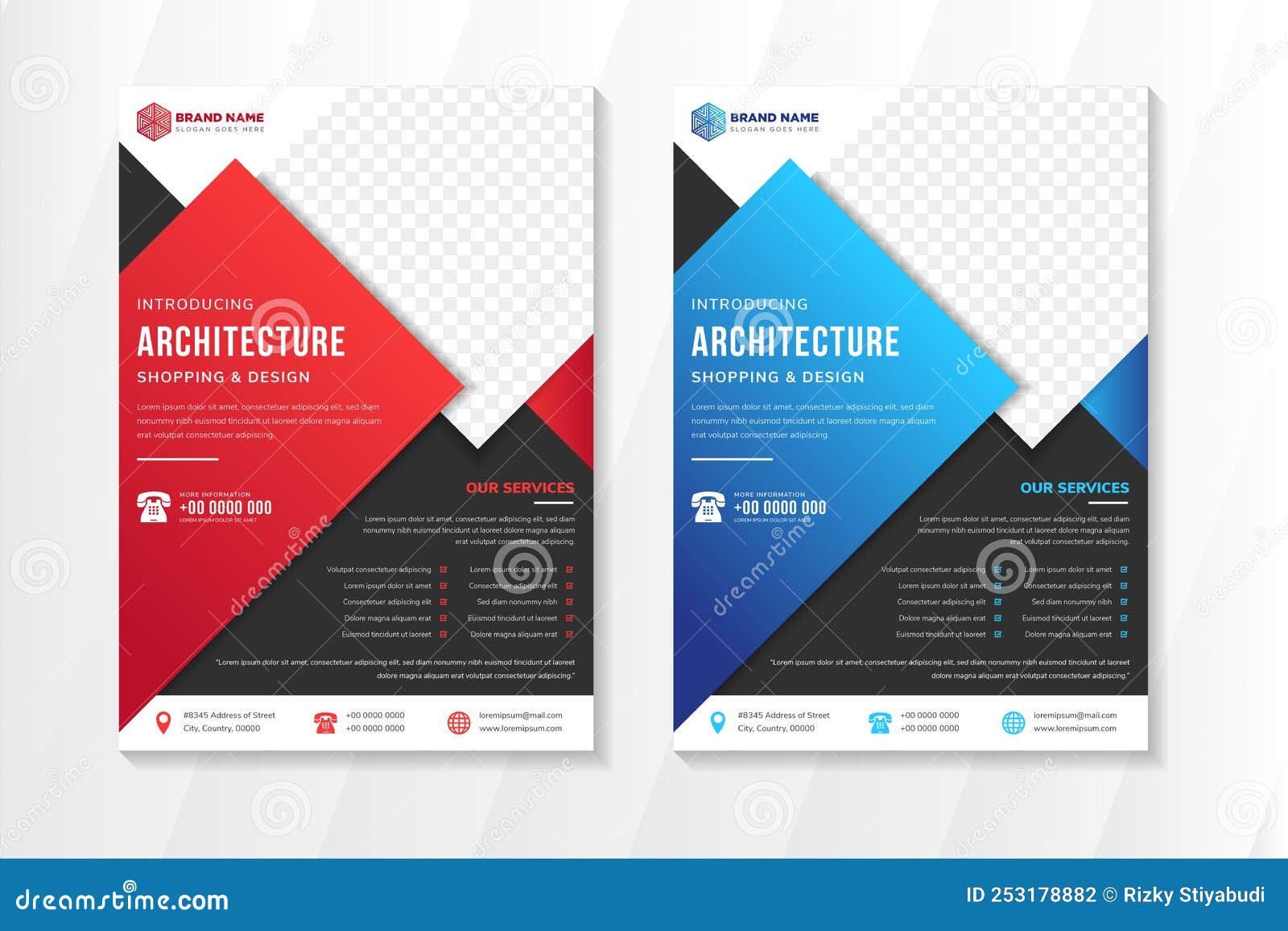 Abstract Flyer Template Design with Headline Architecture Stock Vector ...