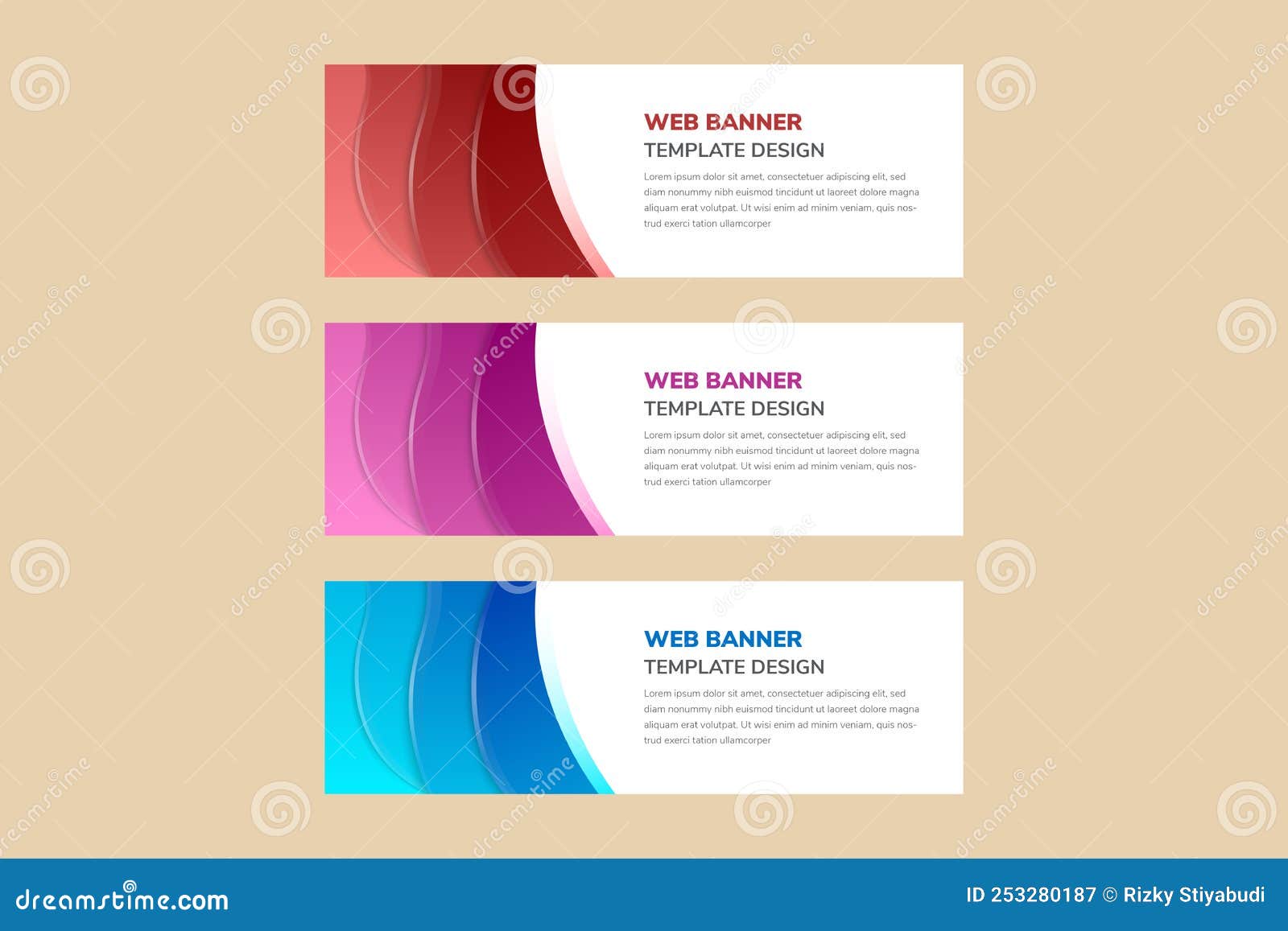 Abstract Banner Design Modern Web Template Horizontal Layout Stock ...