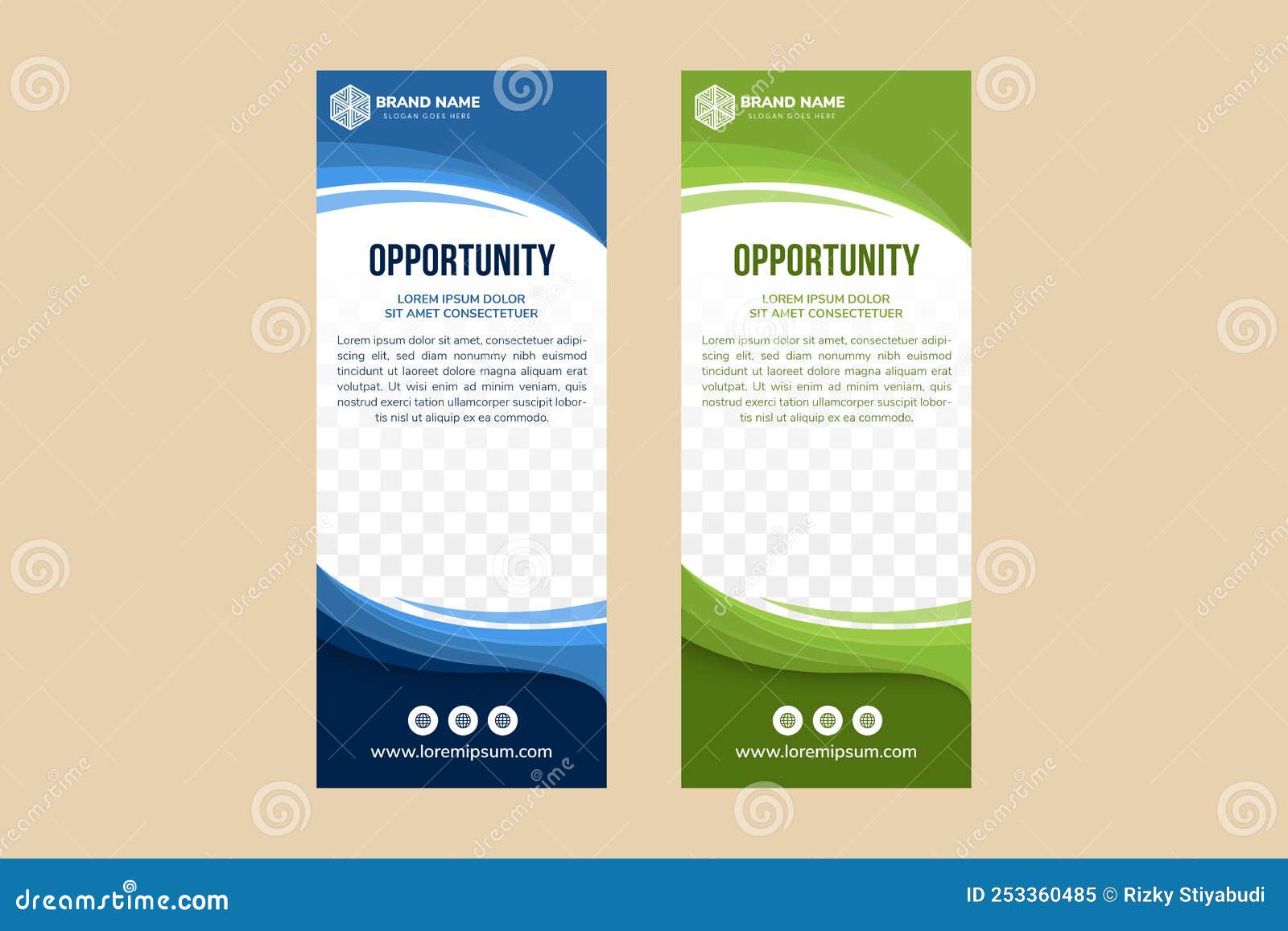 Bright One Color Web Banners with Space for Photo Collage Stock Vector ...