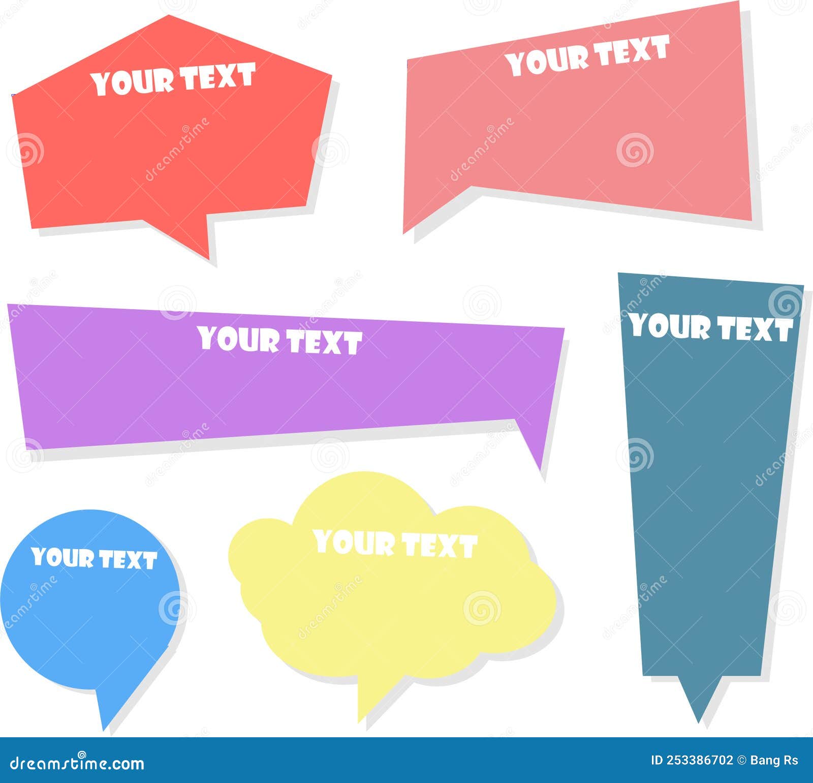 Design 6 Kinds of Text Box Shapes with Different Shapes Stock Vector ...