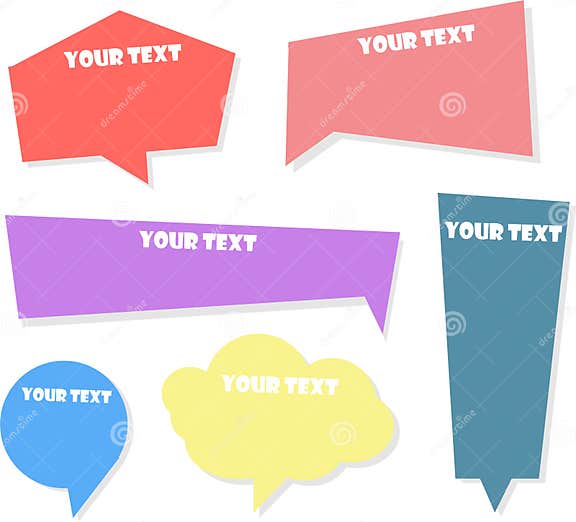 Design 6 Kinds of Text Box Shapes with Different Shapes Stock Vector ...