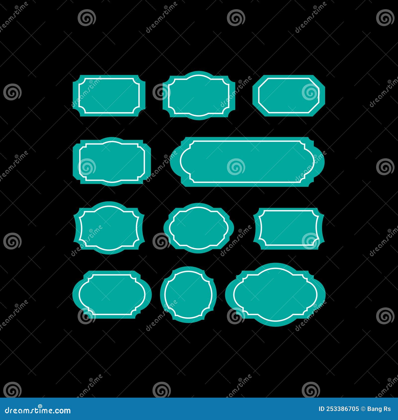 Design Eight Kinds of Text Box Shapes Stock Vector - Illustration of ...