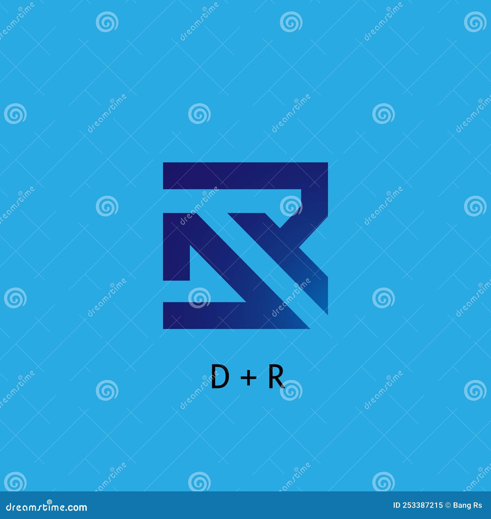 Letter D and R logo design stock vector. Illustration of icon - 253387215