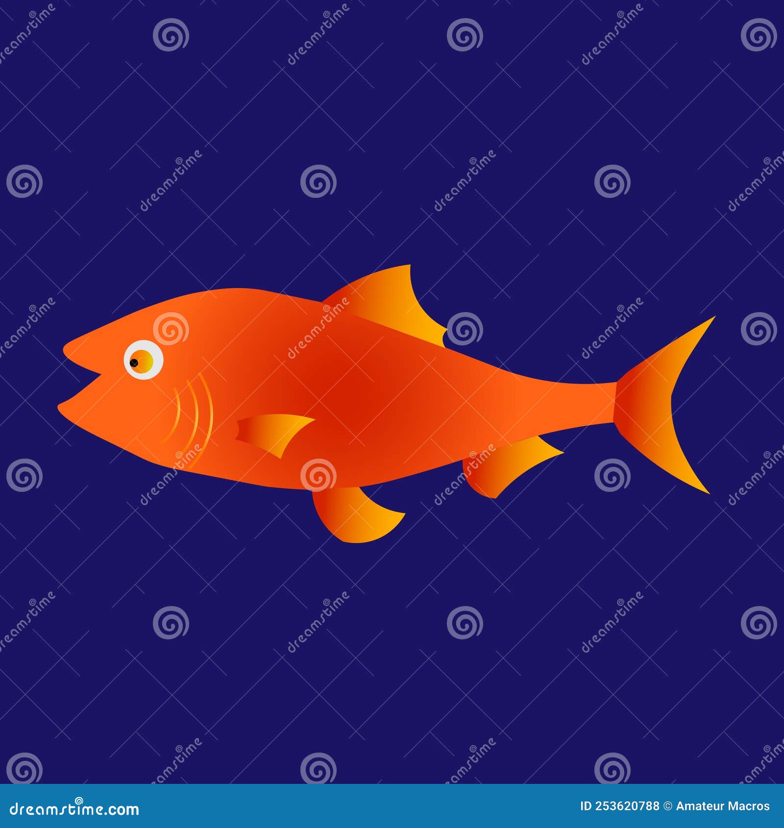 Happy Fish Vector Drawing Illustration Stock Illustration ...