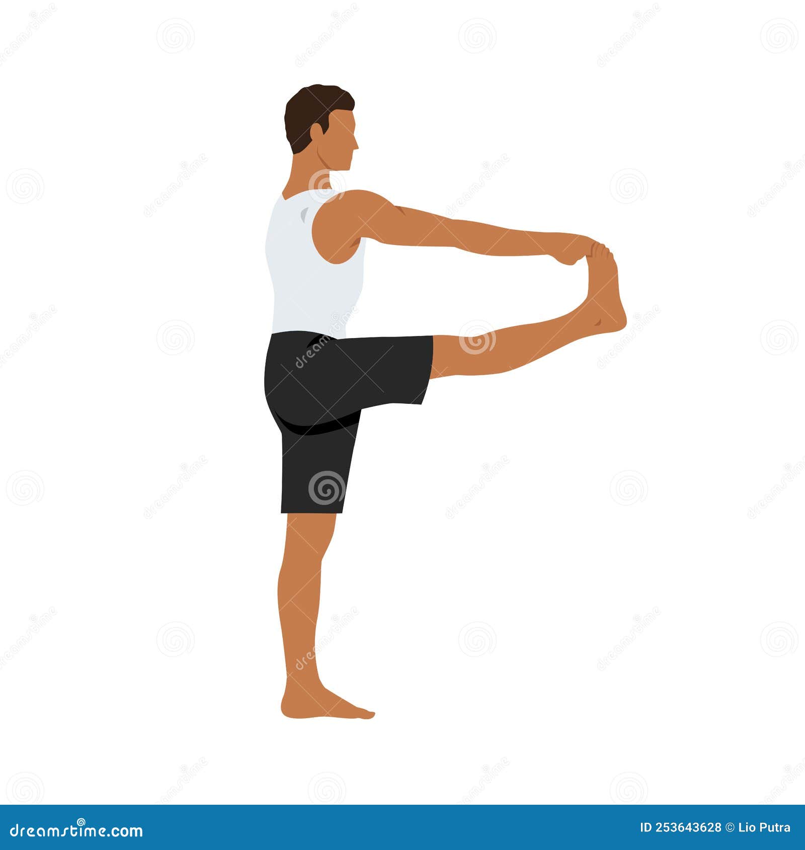 Extended Hand To Big Toe Yoga Manga Tutorial How Cartoon Vector ...