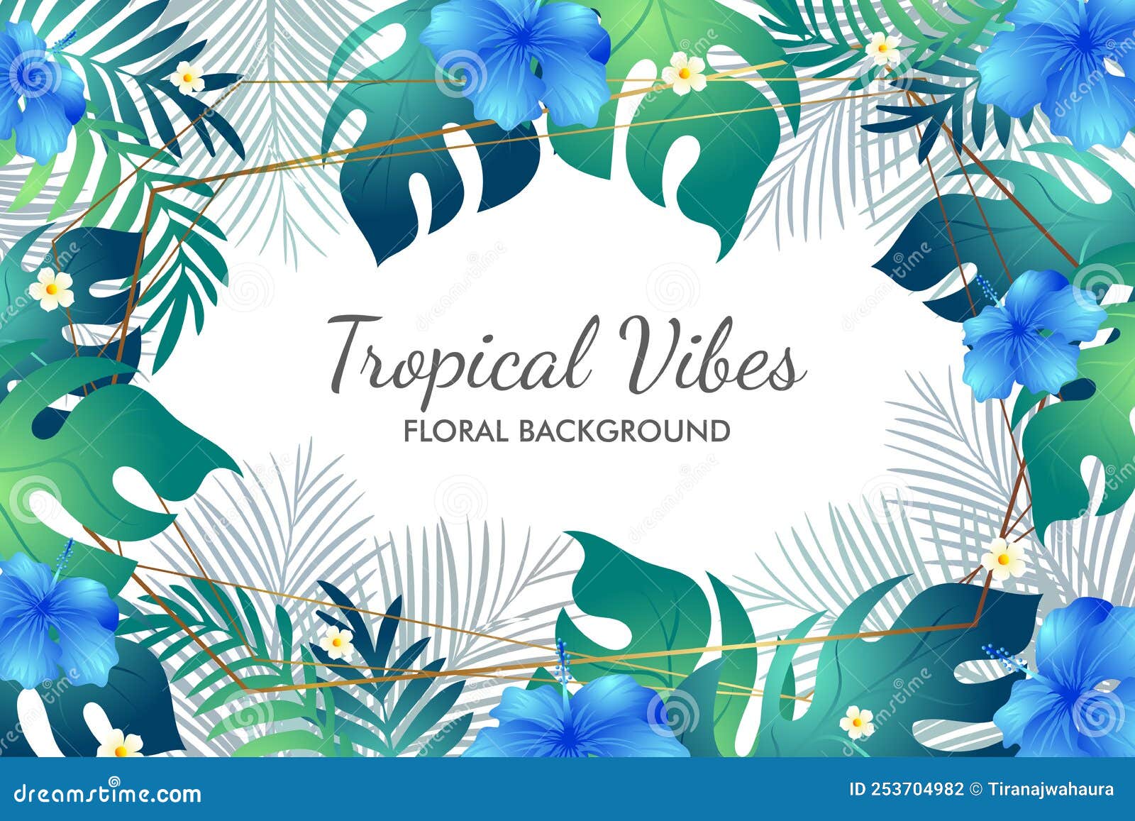 Beautiful Tropical Botanical Frame with Simple and Elegant Design Stock ...