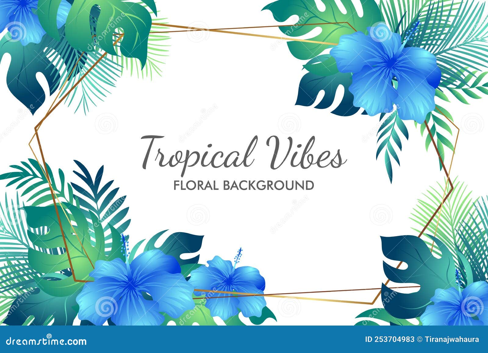 Tropical Botanical Frame with Simple and Elegant Design Stock Vector ...