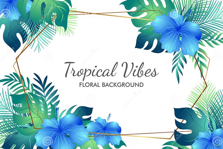 Tropical Botanical Frame with Simple and Elegant Design Stock Vector ...