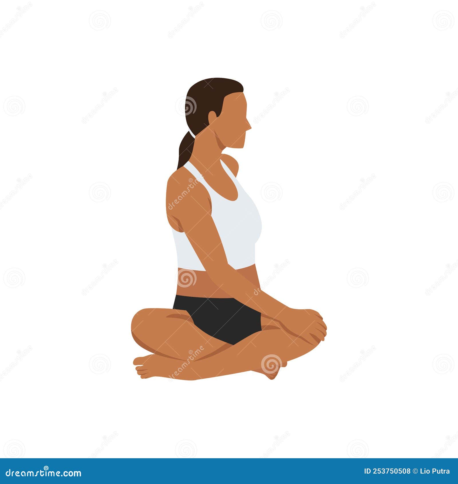 Vajrasana Diamond Pose, Yoga Figure Vector Illustration | CartoonDealer ...