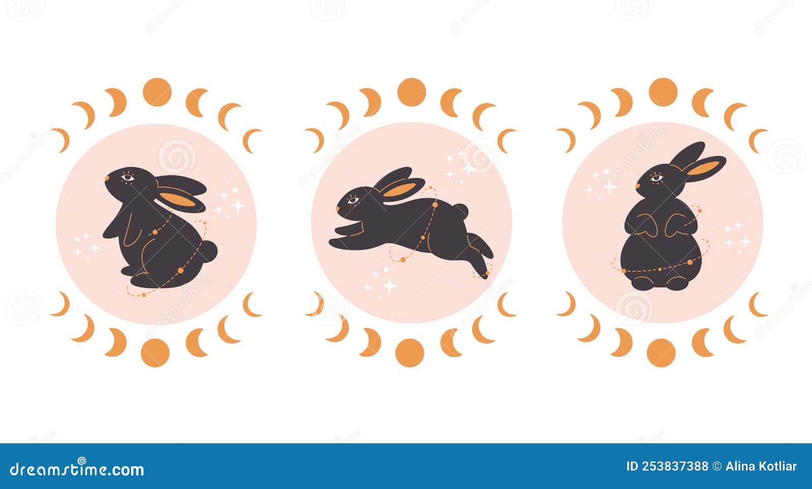 Cute Rabbit with Astrology and Esoteric Elements. Magician Bunny. Year ...