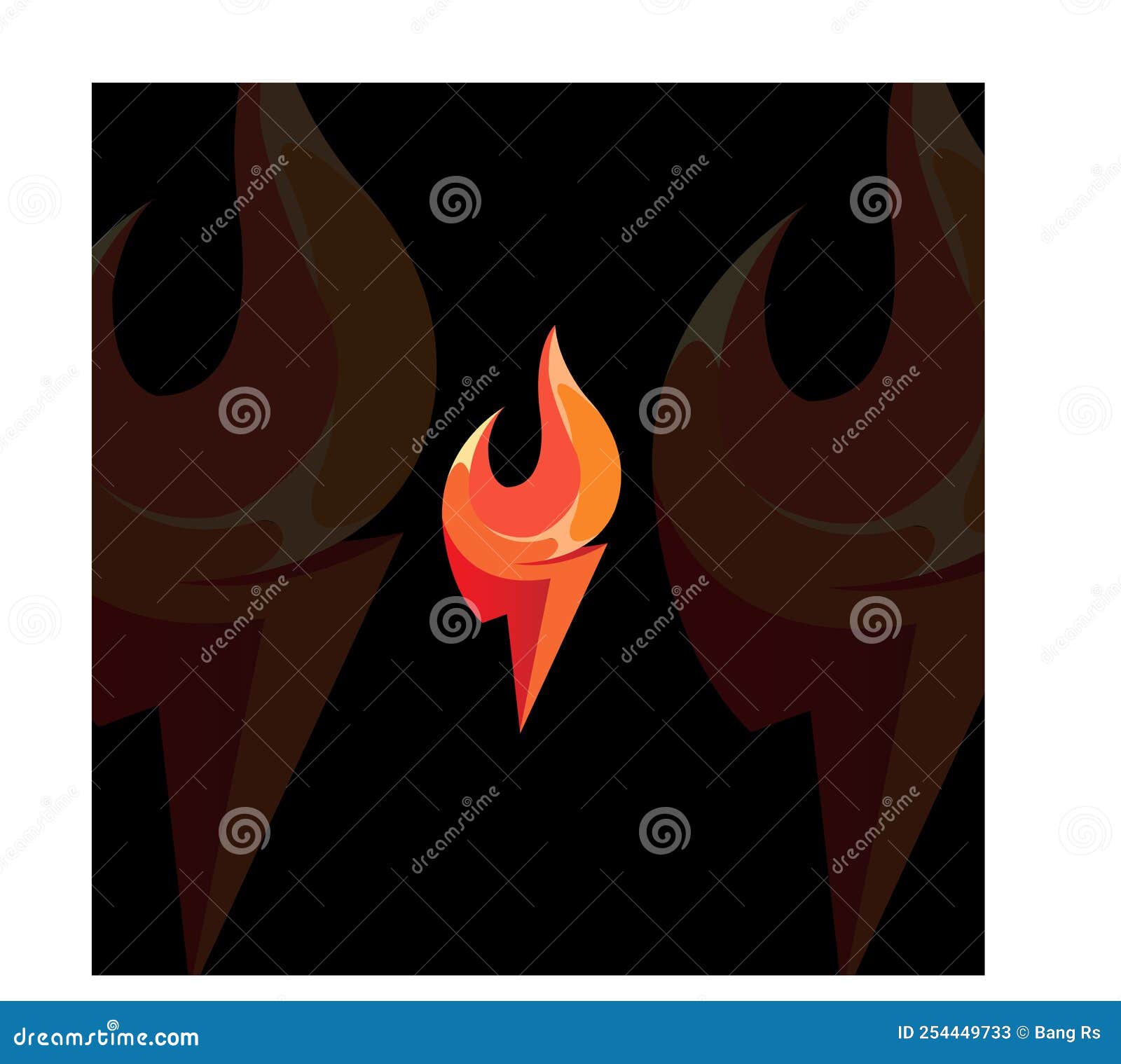 Torch Logo Design Made on Black Background, Stock Vector - Illustration ...