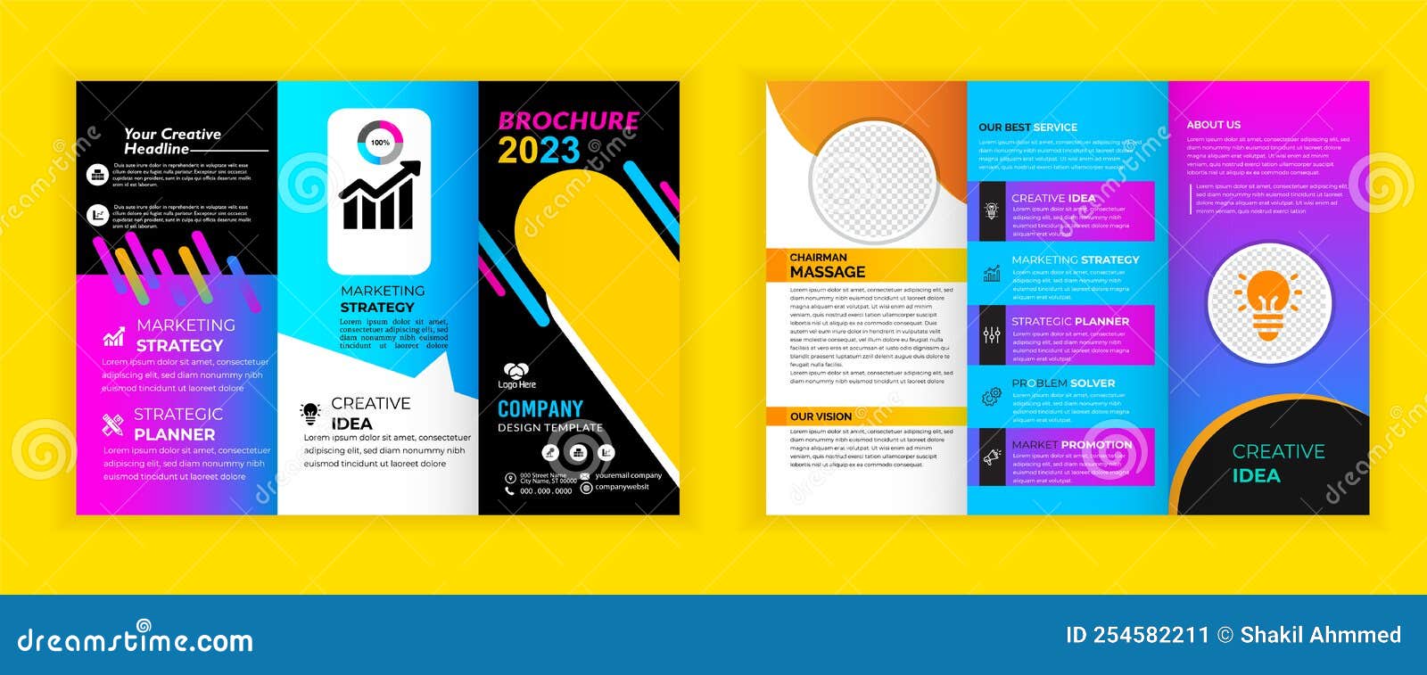 Creative Modern Trifold Business Leaflet Brochure Template. Corporate ...