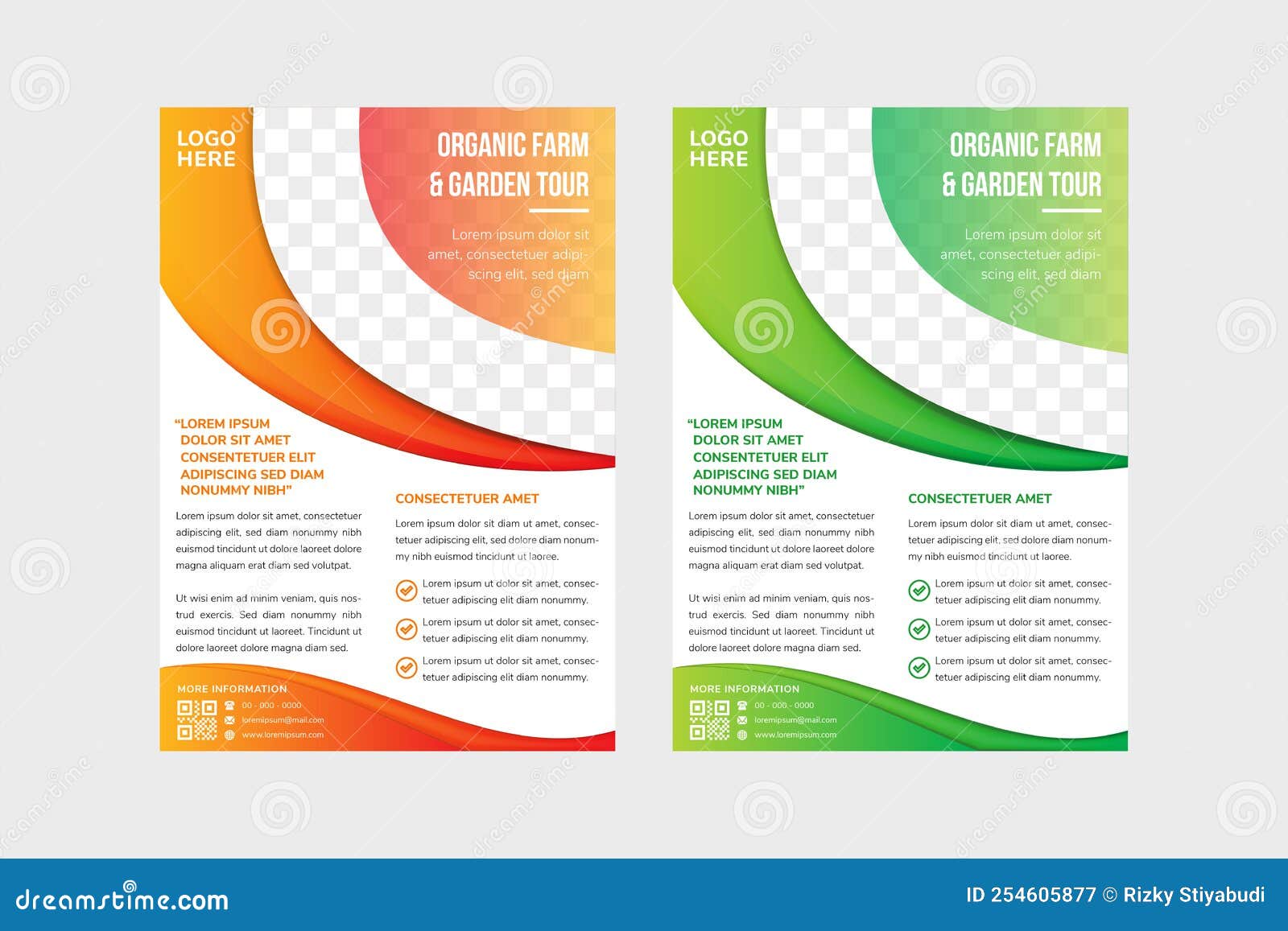 Organic Farm and Garden Tour Flyer Template Design with Vertical Layout ...