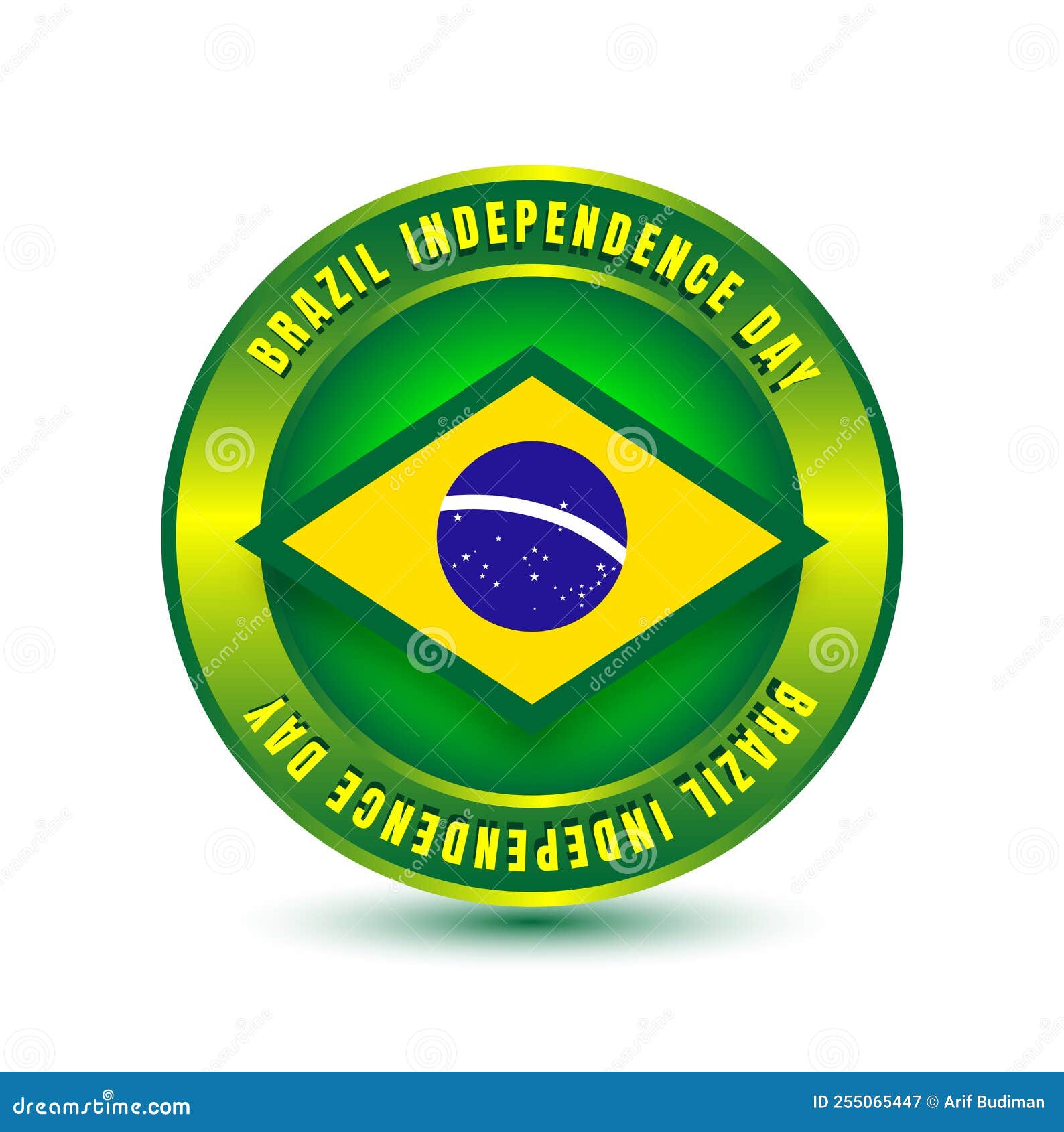 Celebration of Brazil Independence Day Circle Logo Background Stock ...