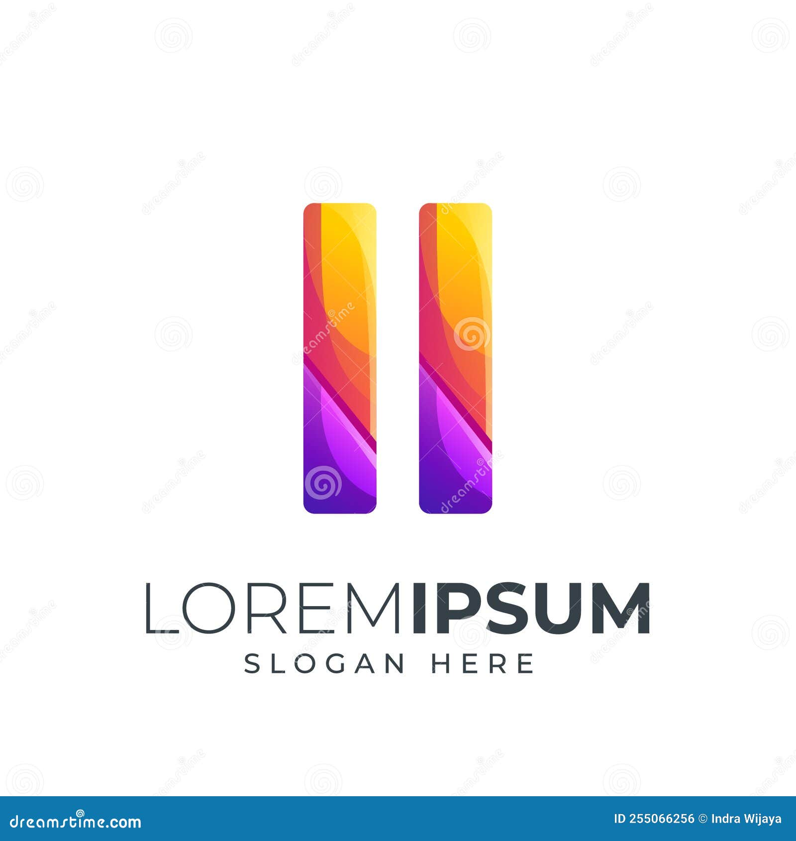 Paus Button Gradient Color Logo Icon Stock Vector - Illustration of ...